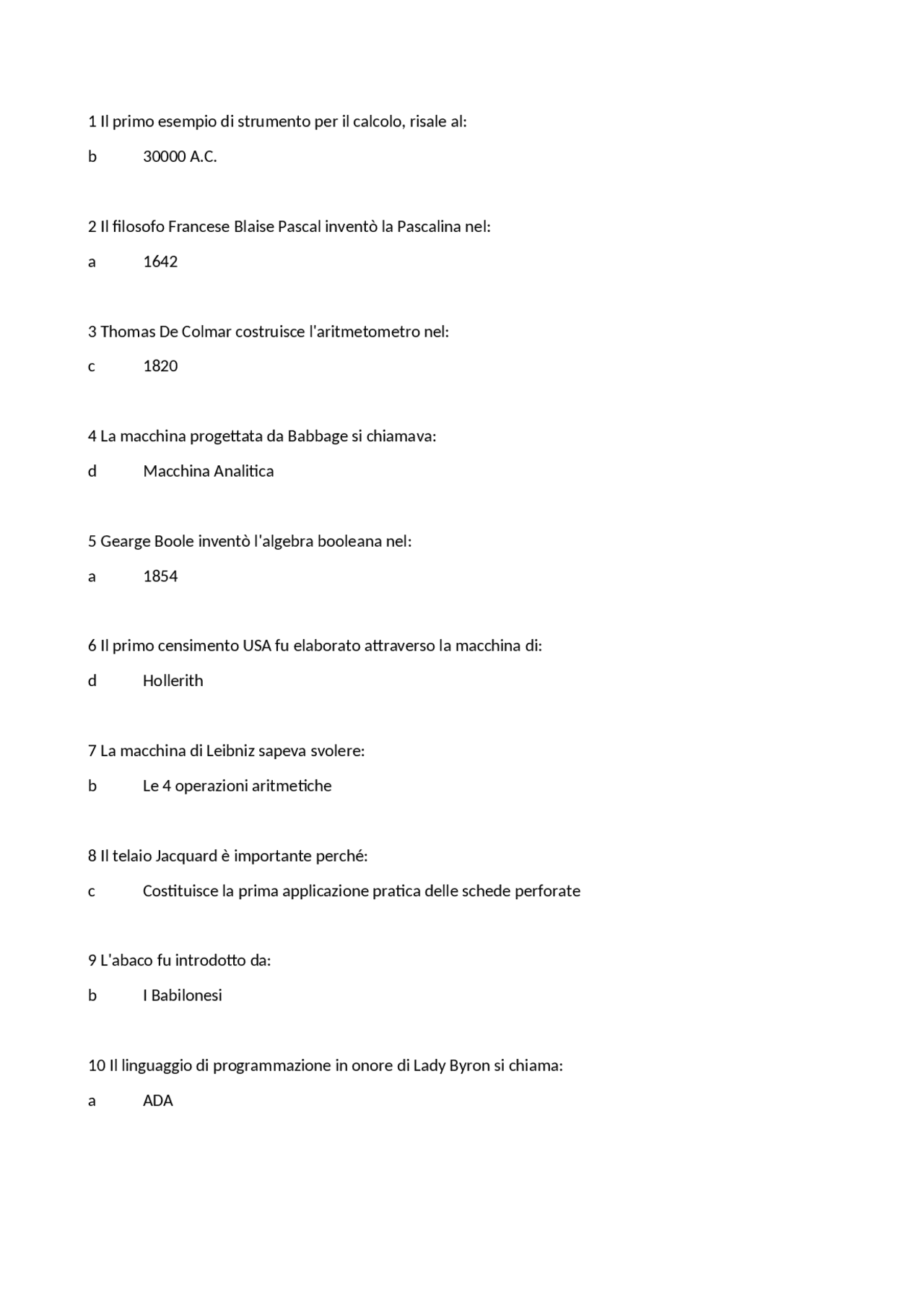 Informatica 1o Anno Ing Gestionale Mercatorum Docsity