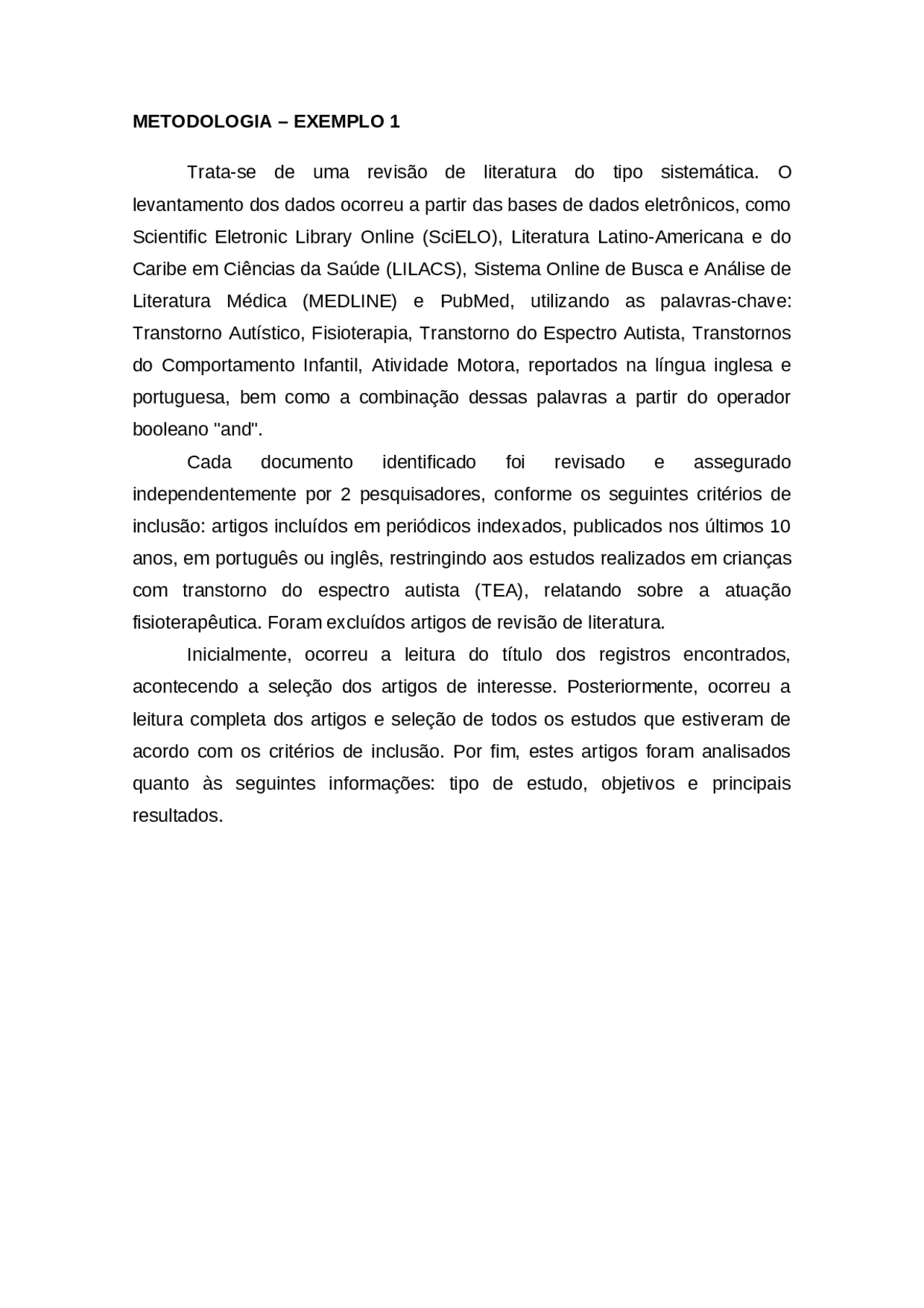 Metodologia Exemplos Trabalhos Metodologia Docsity