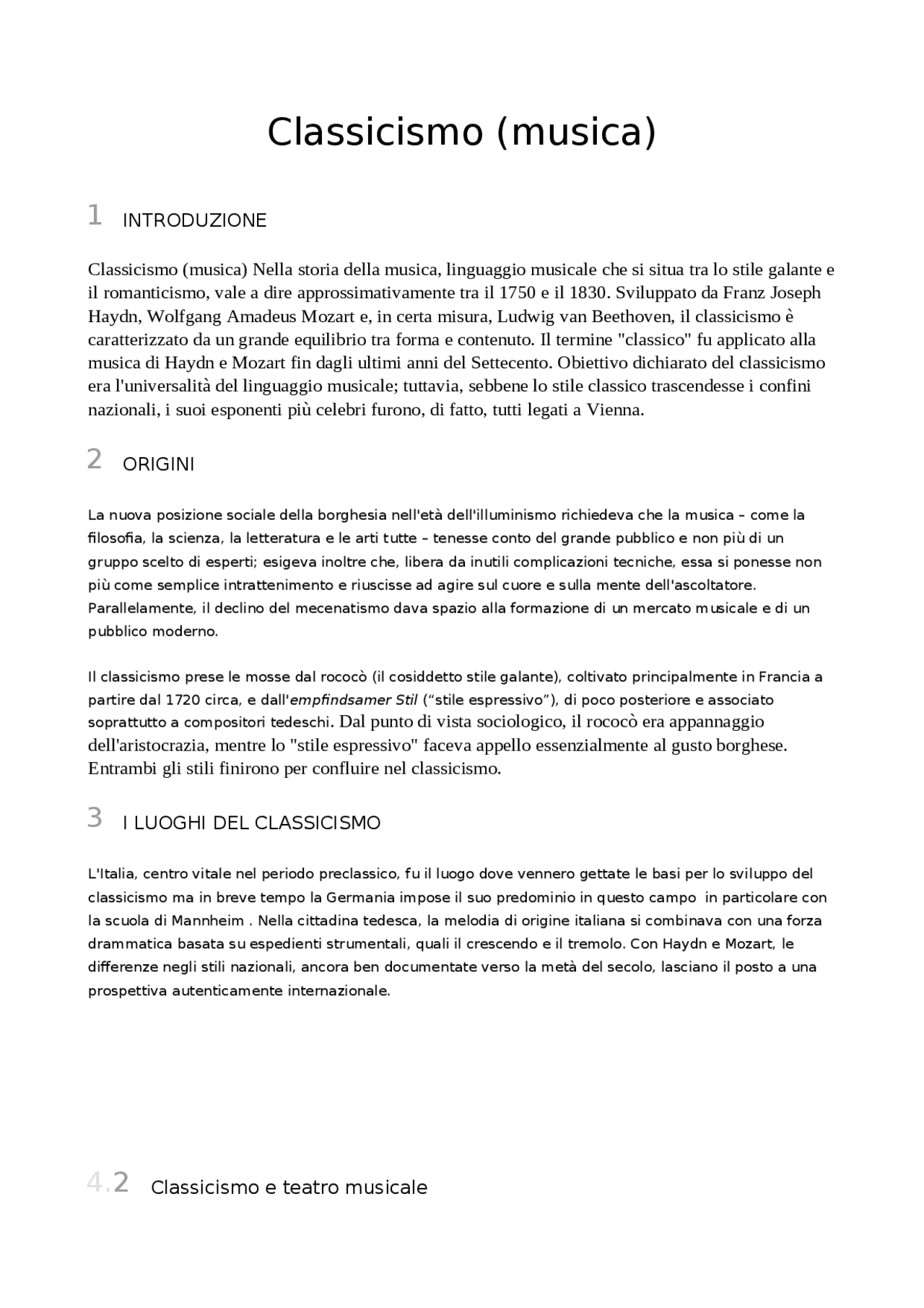 Il Classicismo 1700 Docsity