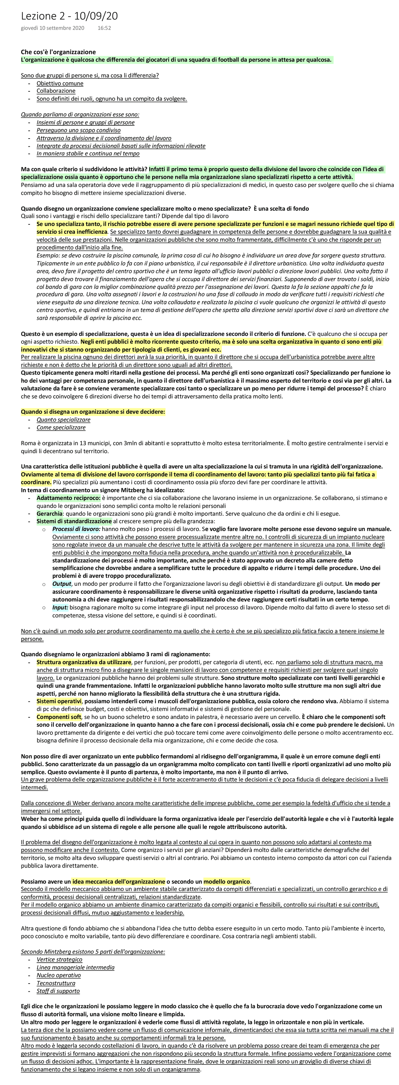 Appunti Seconda Lezione Docsity