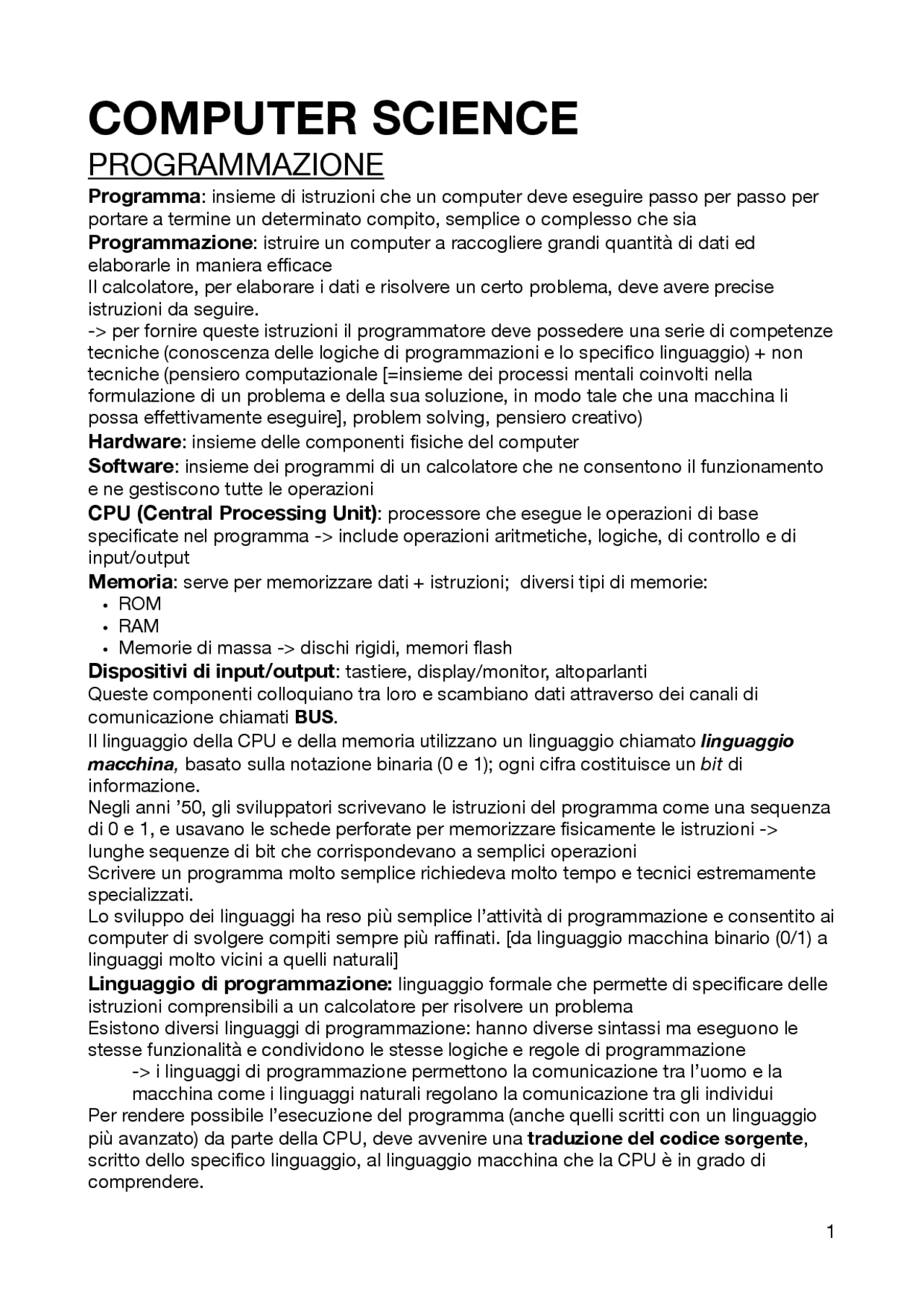 Appunti Di Computer Science Docsity