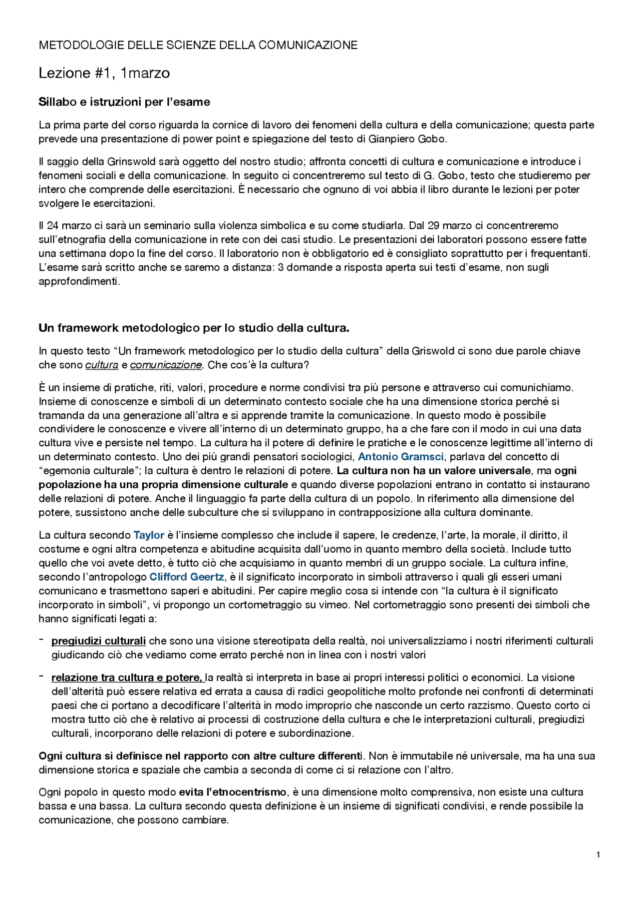 Sbobinature Corso Metodologie Delle Scienze Della Comunicazione 2020