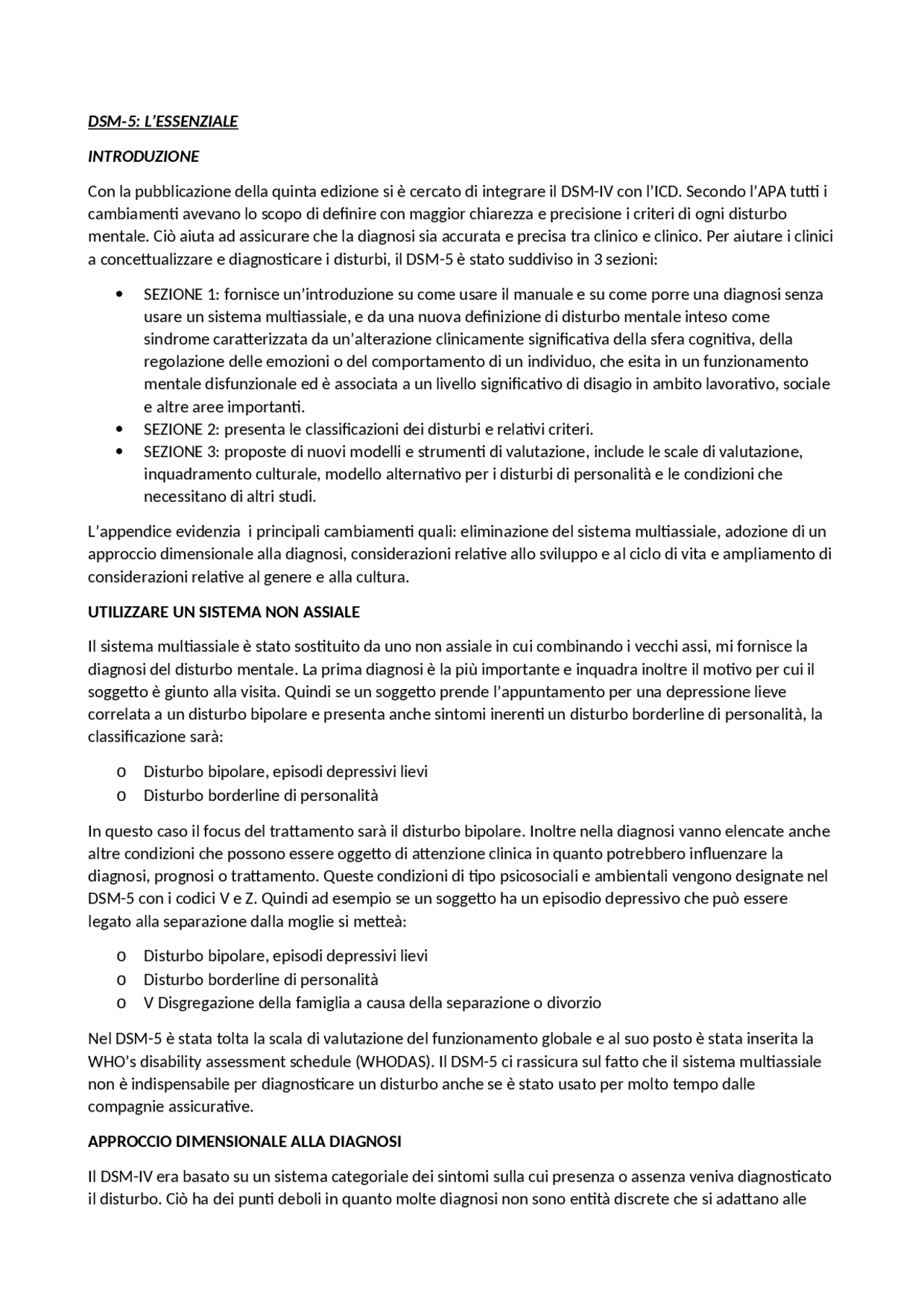 Introduzione Al Dsm 5 Docsity