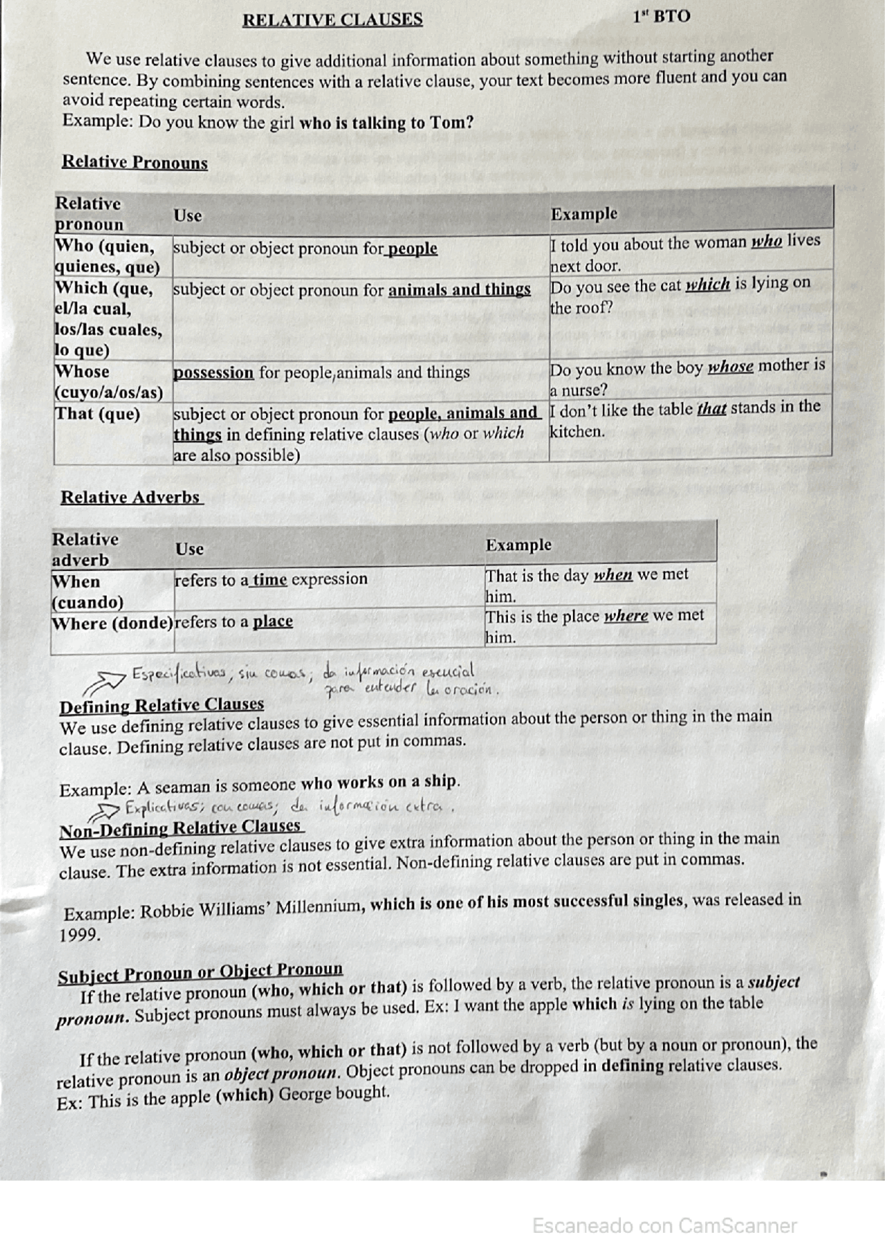 Relative Clauses 1 Bach Docsity