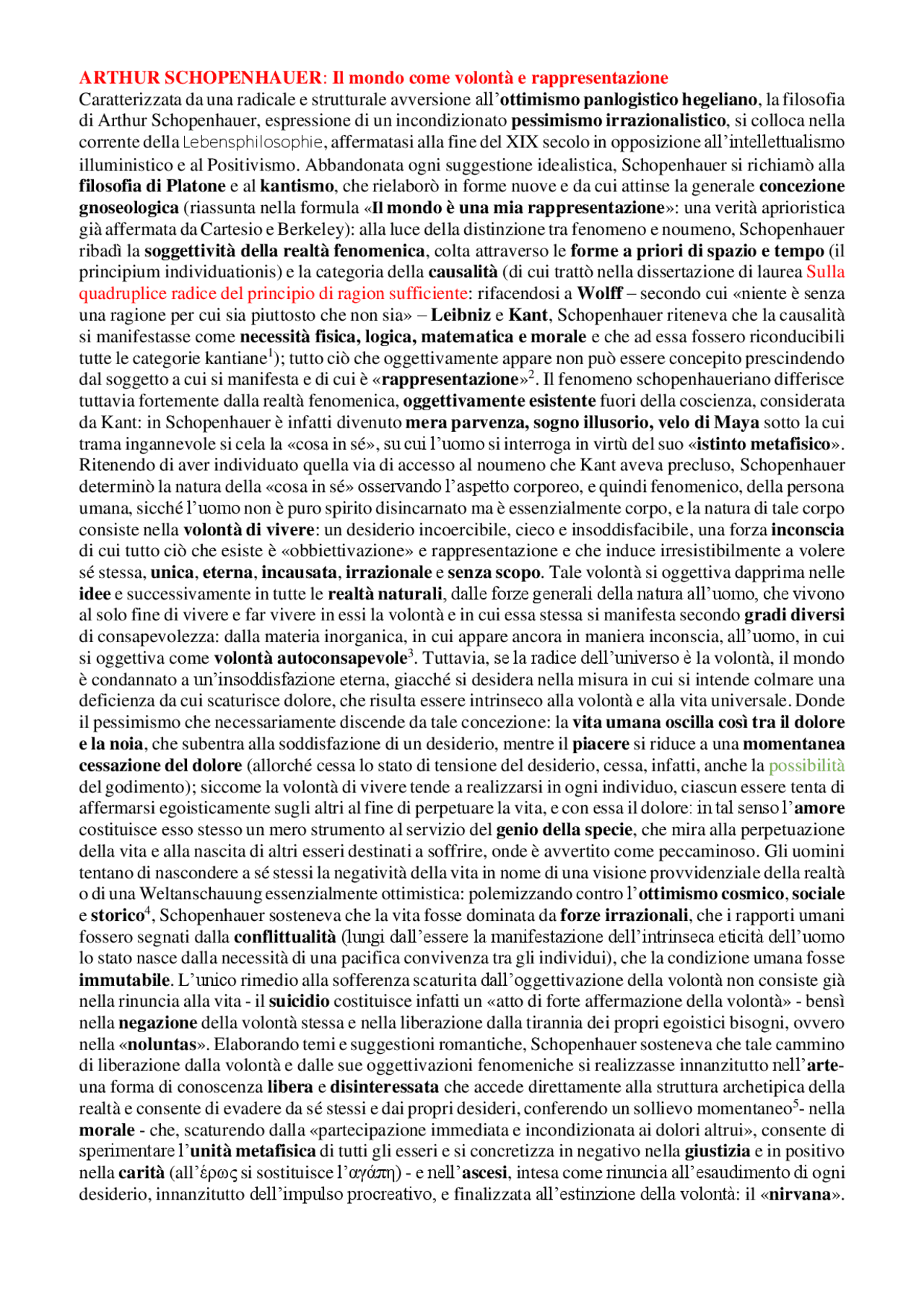 Schopenhauer E Kierkegaard Docsity