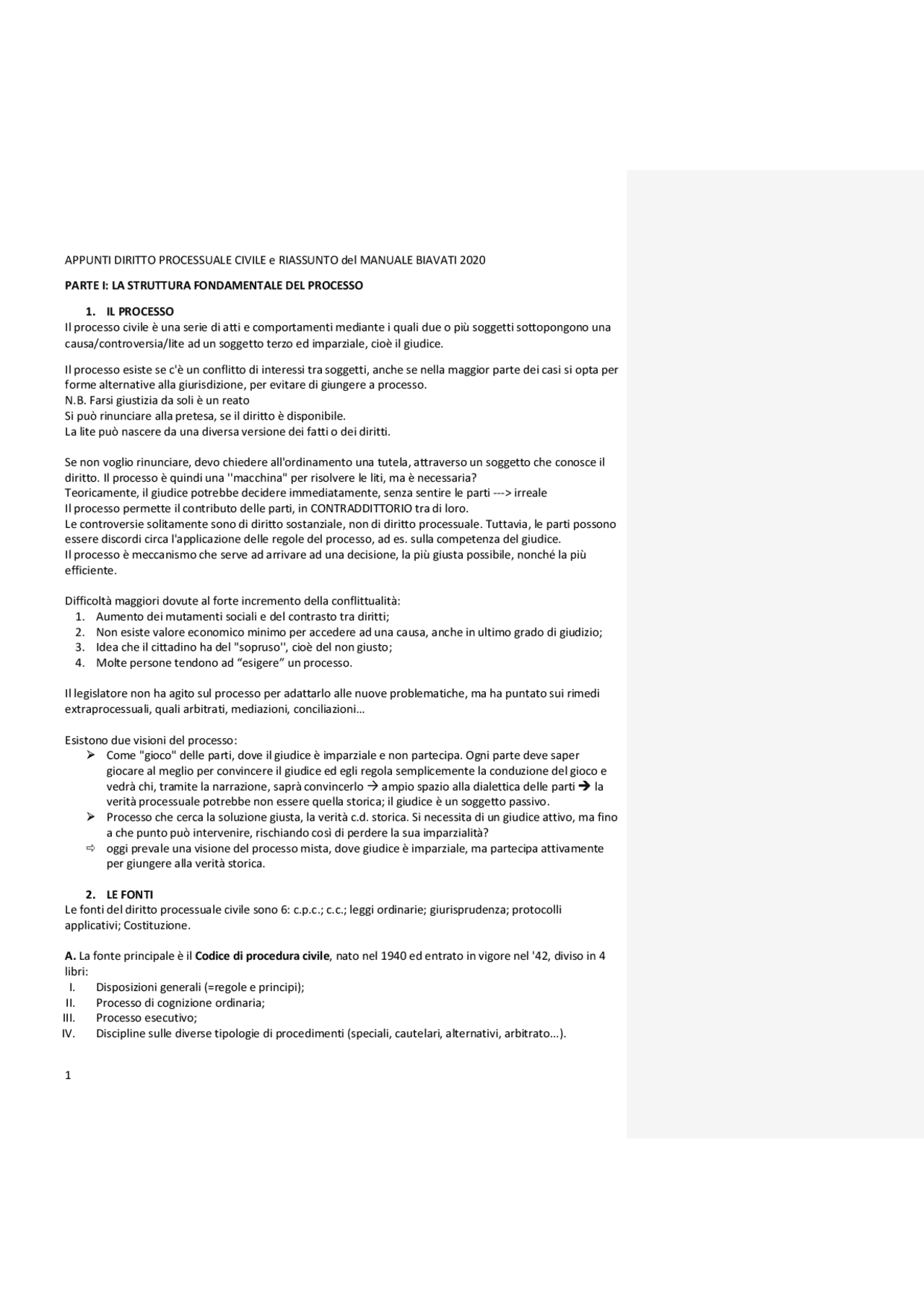 Riassunto Diritto Processuale Civile Biavati Docsity