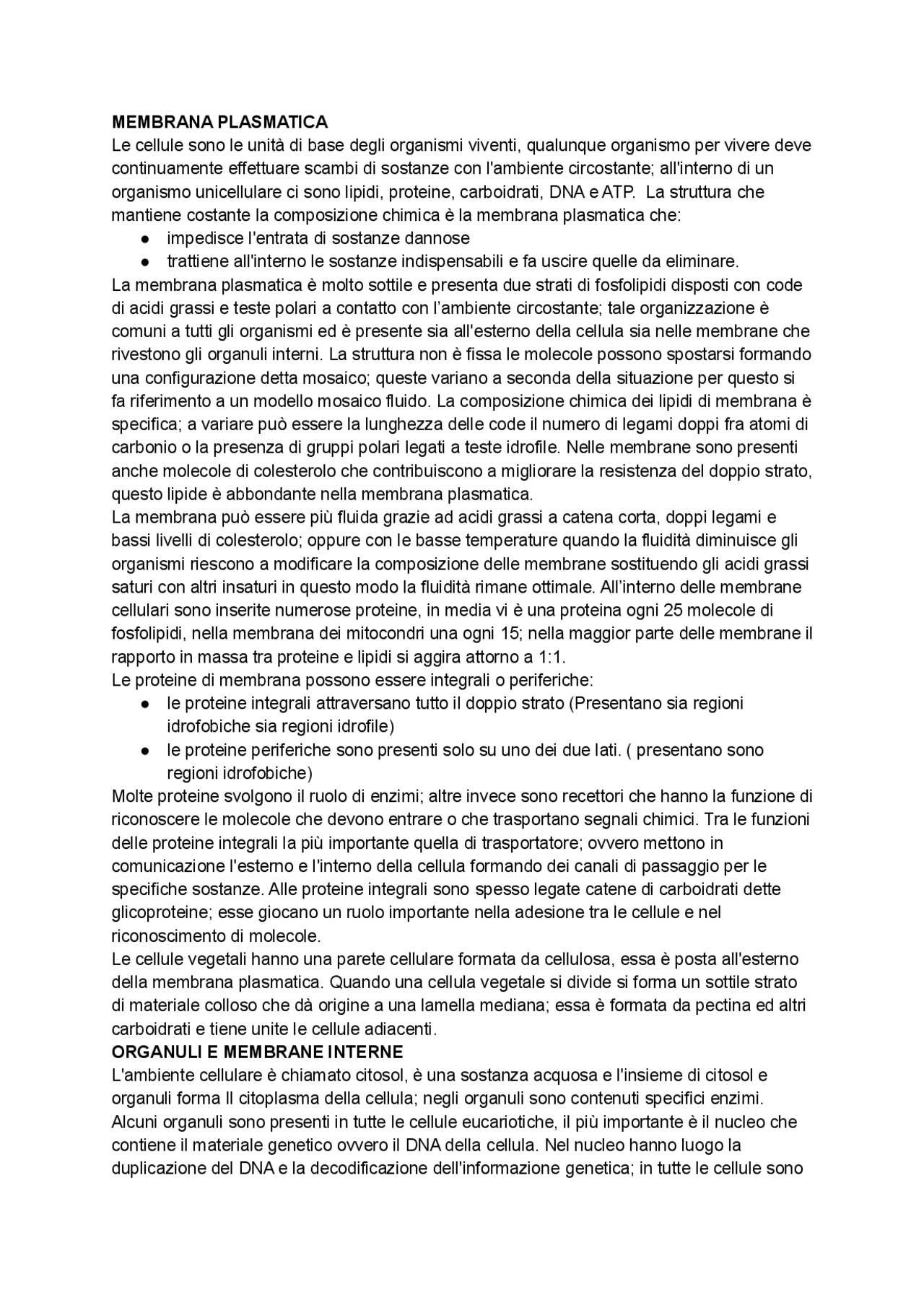 Biologia del secondo anno, liceo - Docsity