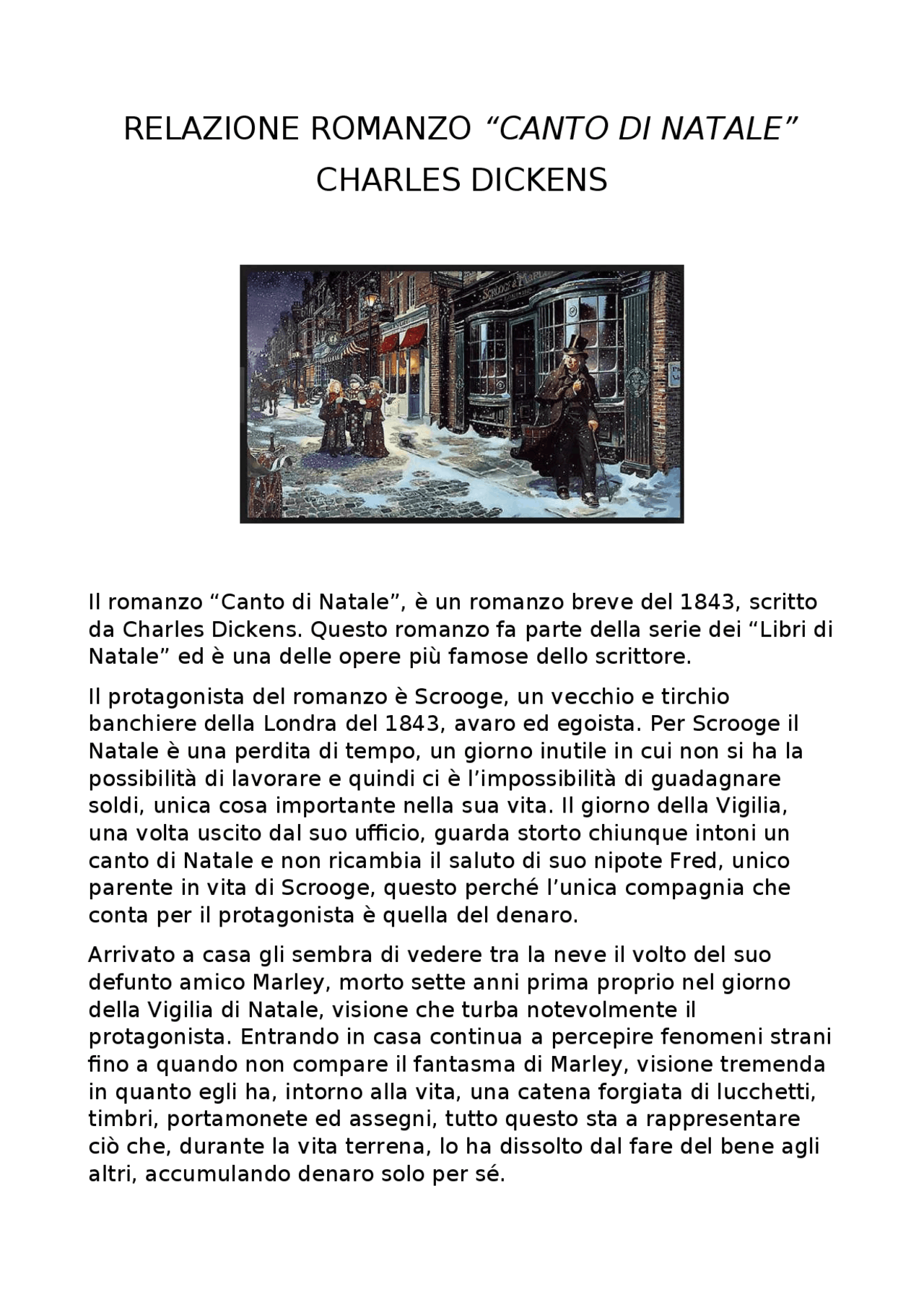 Relazione Canto Di Natale Docsity