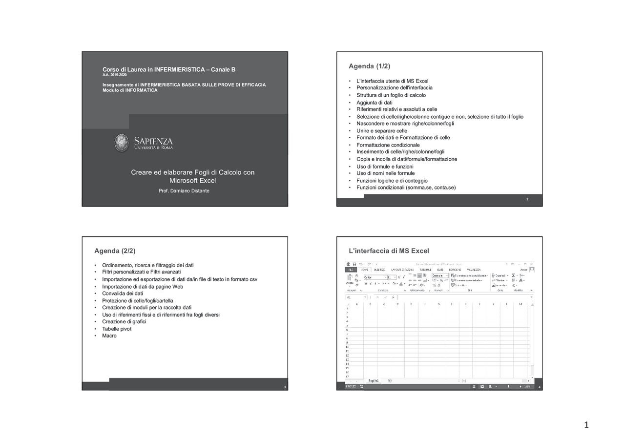 Dispense Informatica Pt1 Excel Docsity