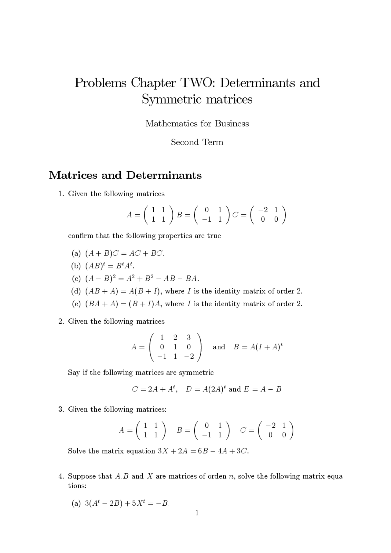 Problems 2 Optimization | Ejercicios de Matemáticas | Docsity