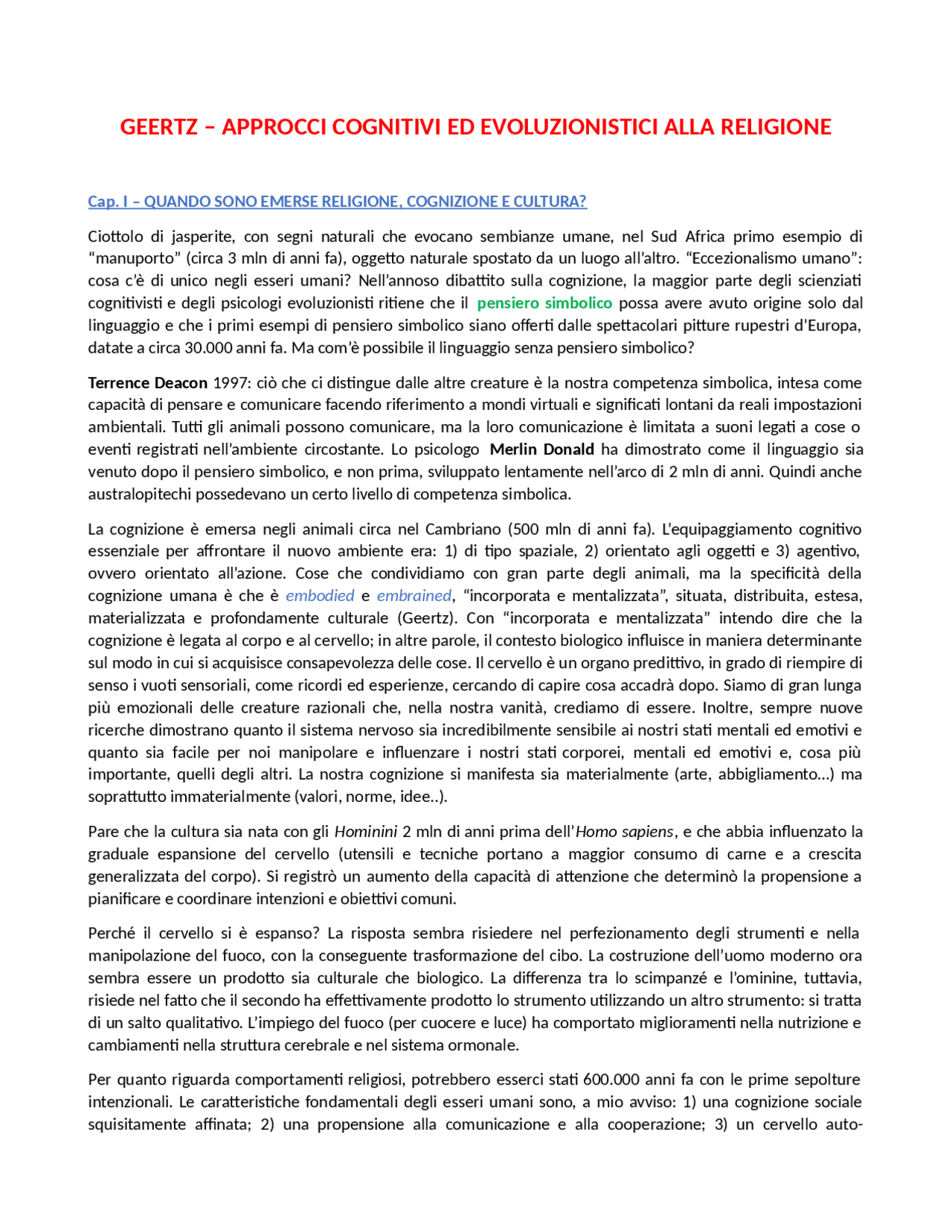 Armin Geertz - Approcci cognitivi ed evoluzionistici alla religione ...