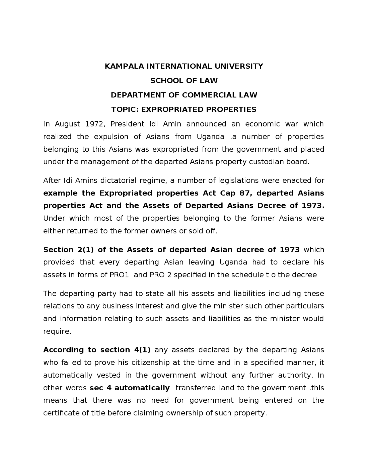 Expropriated properties - Docsity