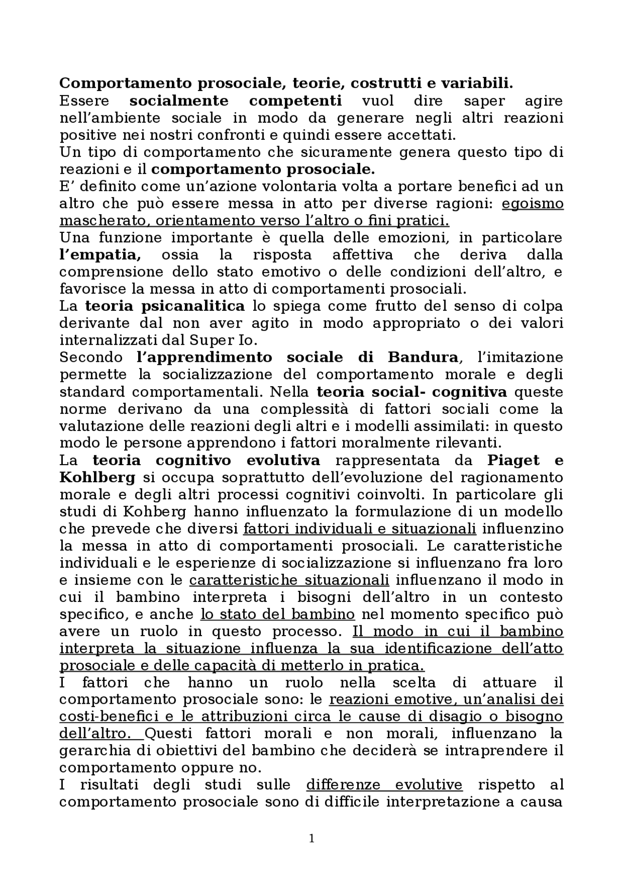 Il Comportamento Prosociale Docsity