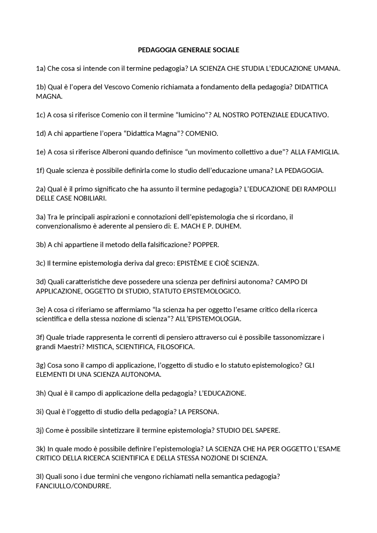 Pedagogia Generale Sociale Docsity