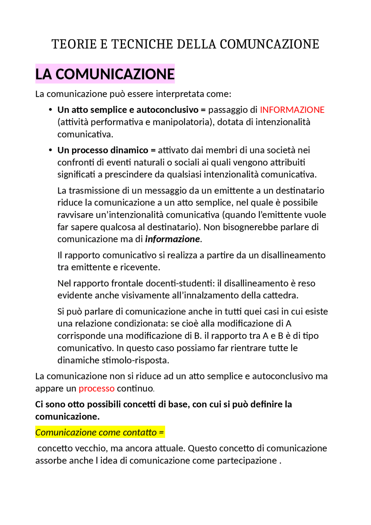 Teorie E Tecniche Della Comunicazione Corso Lombardi Docsity