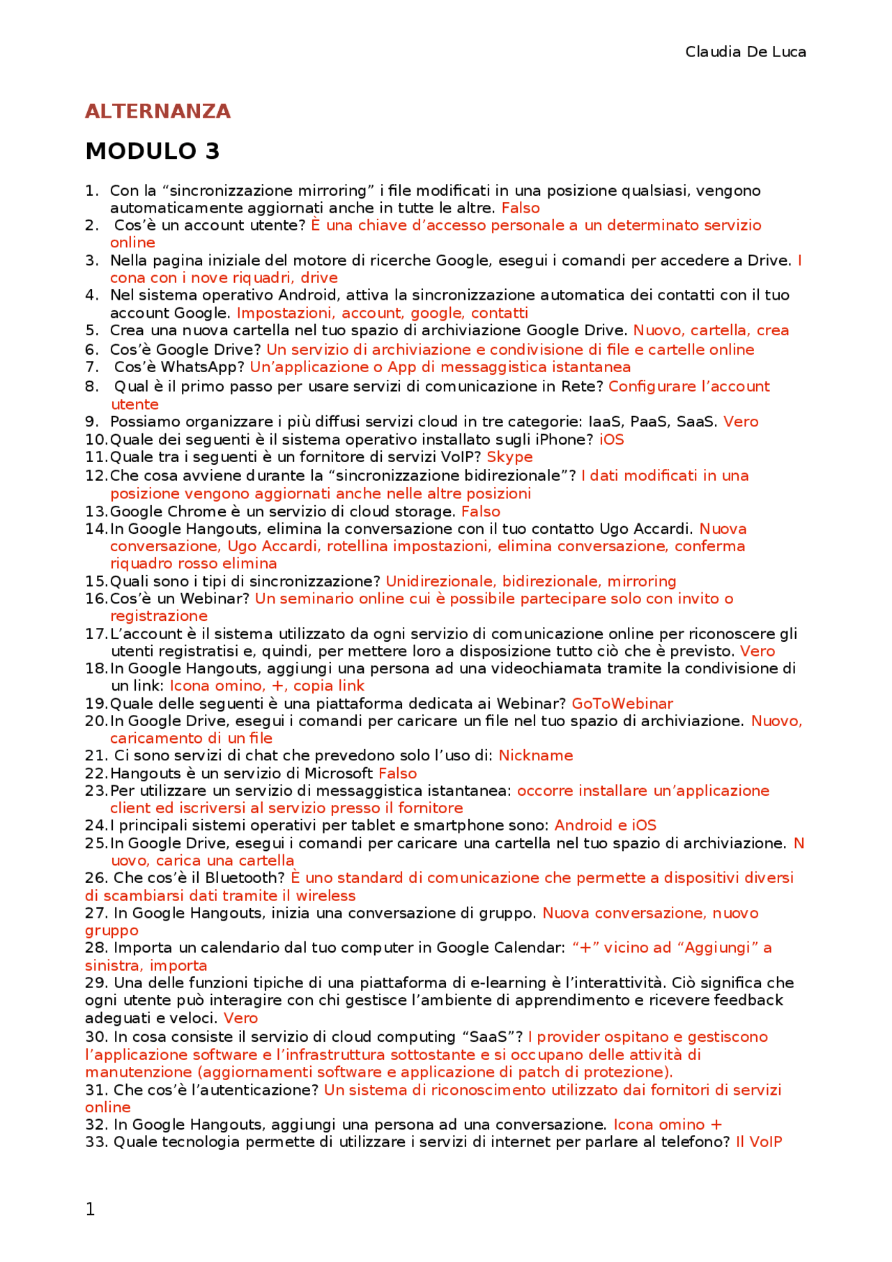 Risposte Modulo 3 Eipass In Word Prove Desame Di Informatica Docsity