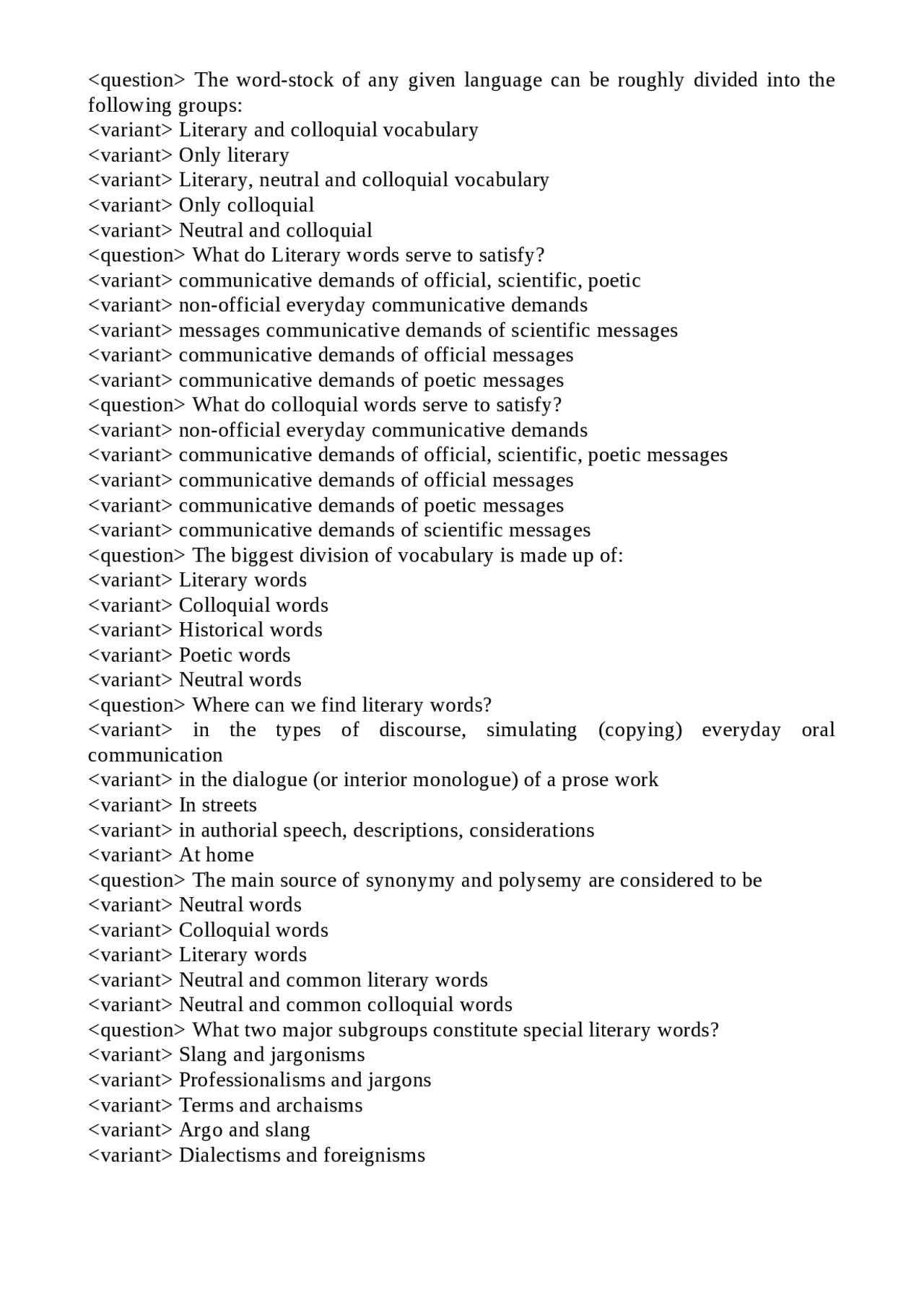 The word-stock of any given language - Docsity