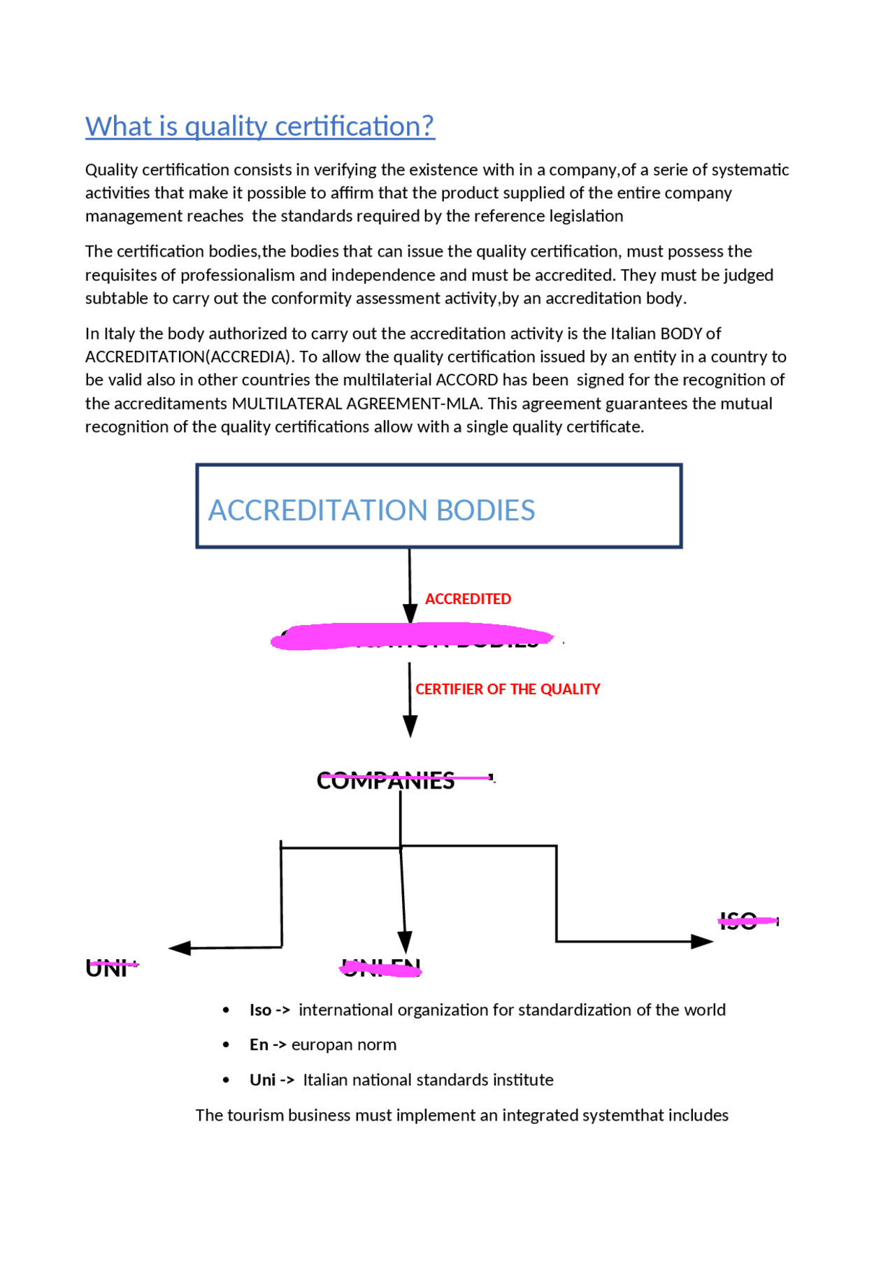 What is quality certification - Docsity