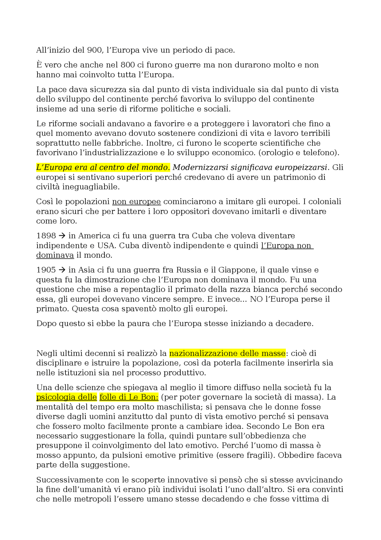Appunti 900 Primo Anno Di Scienze Delleducazione Docsity