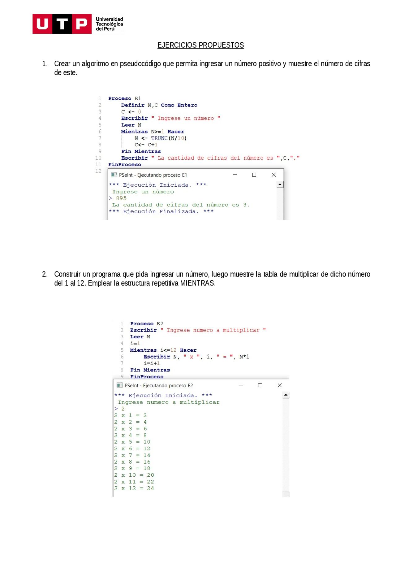 SEPARATA DE TRABAJO 10 - PRINCIPIOS DE ALGORITMOS | Ejercicios de Algoritmos y Programación ...