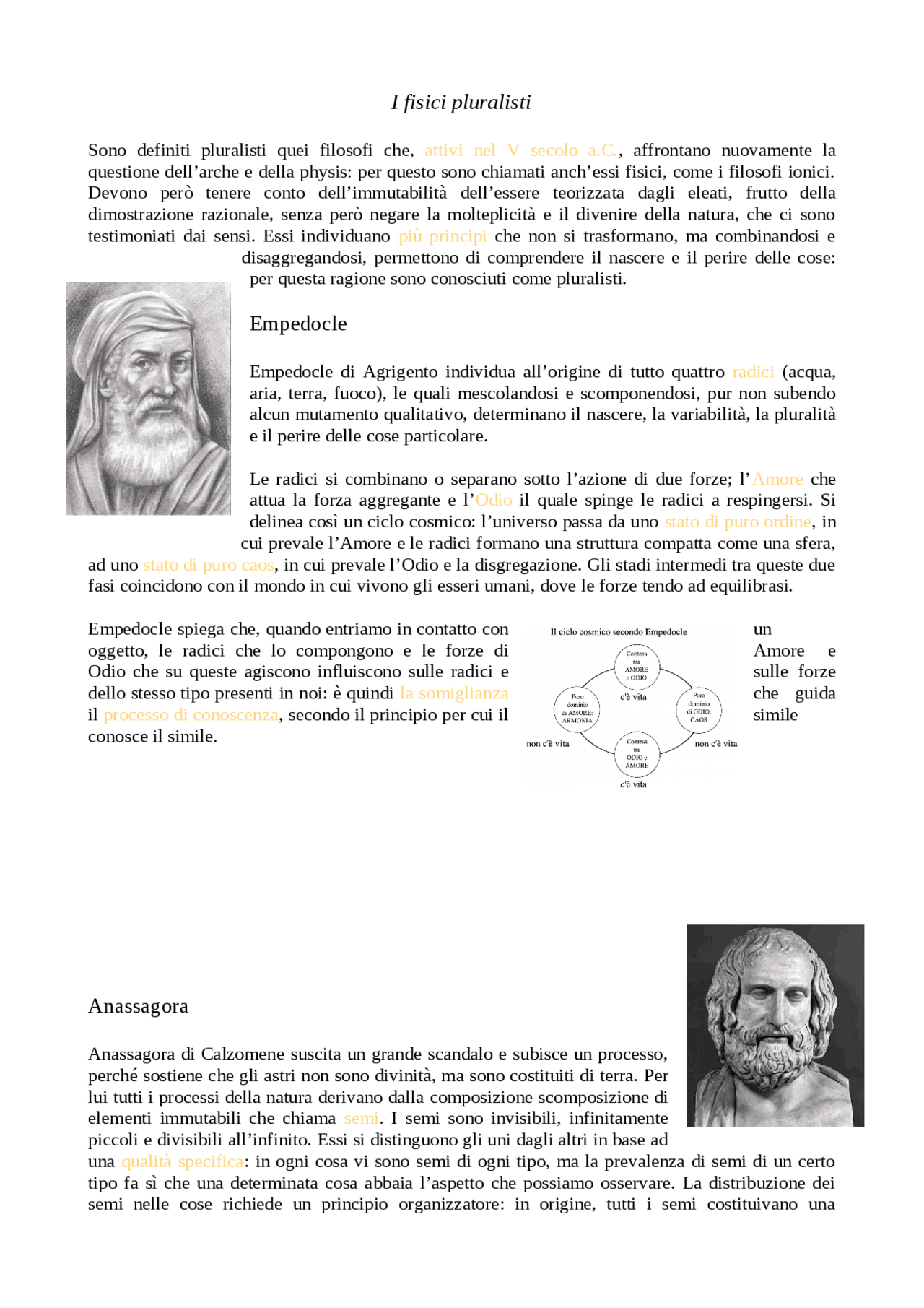 I Filosofi Pluralisti Docsity