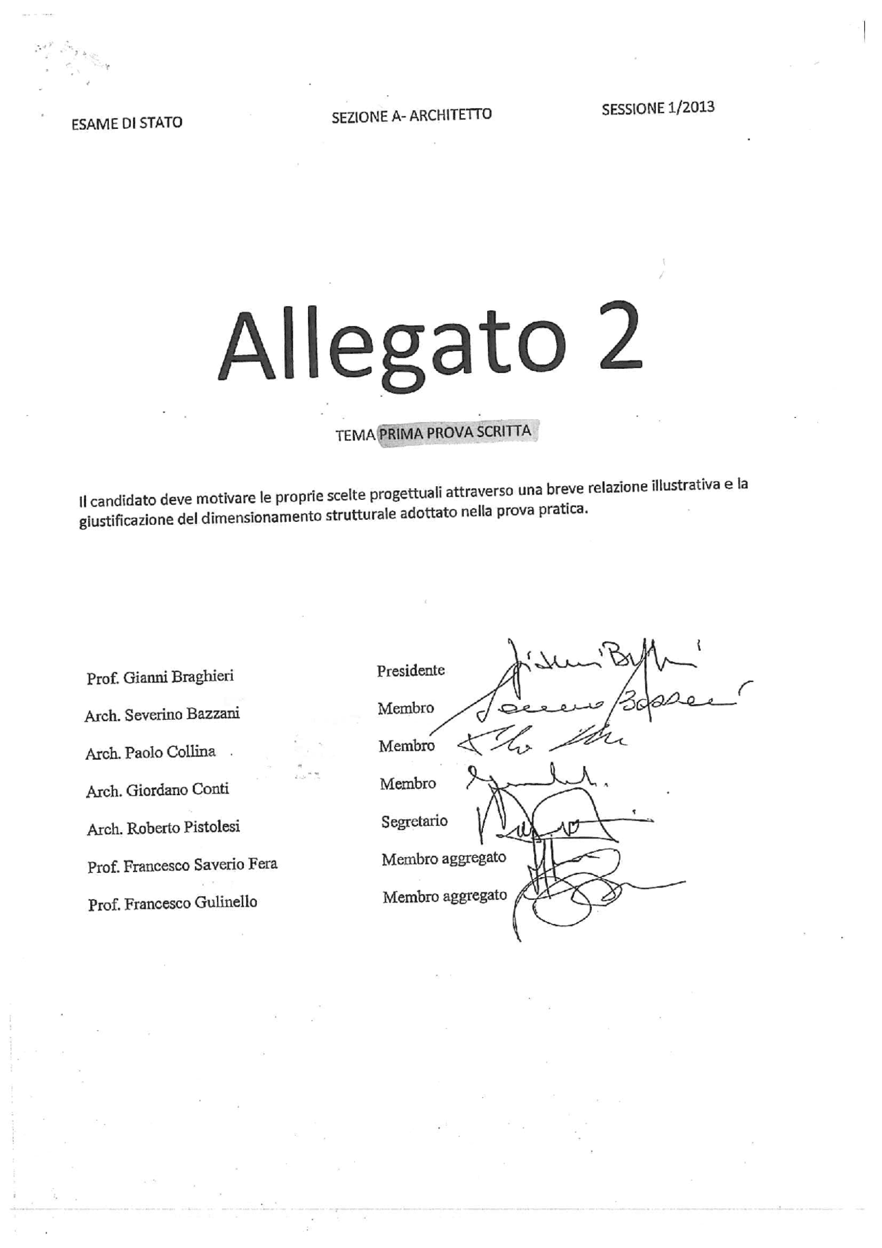 Tracce Vecchie Prove Esame Di Stato Architetto Sezione A 2013 2019