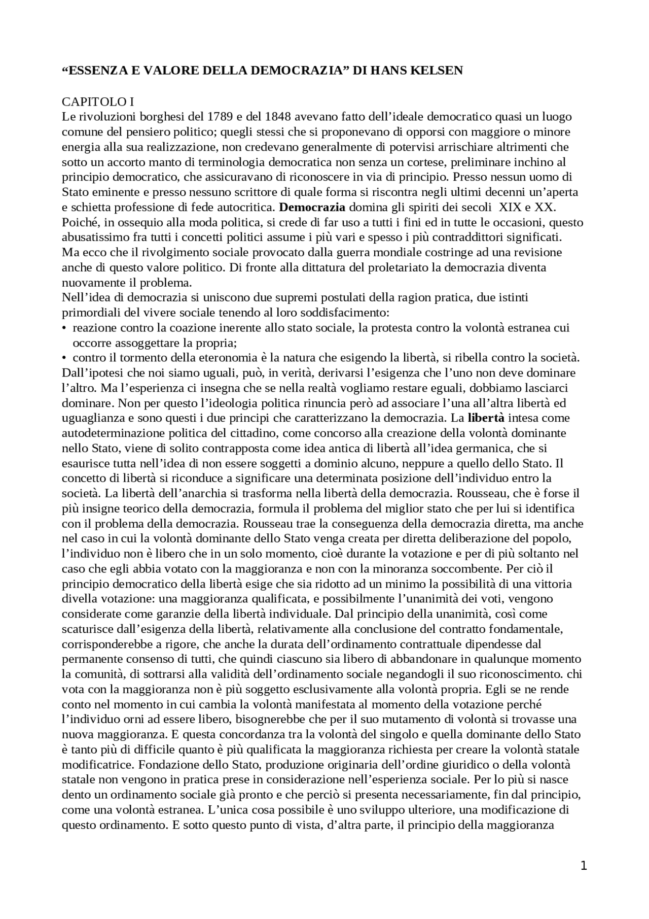 Hans Kelsen Riassunto Docsity