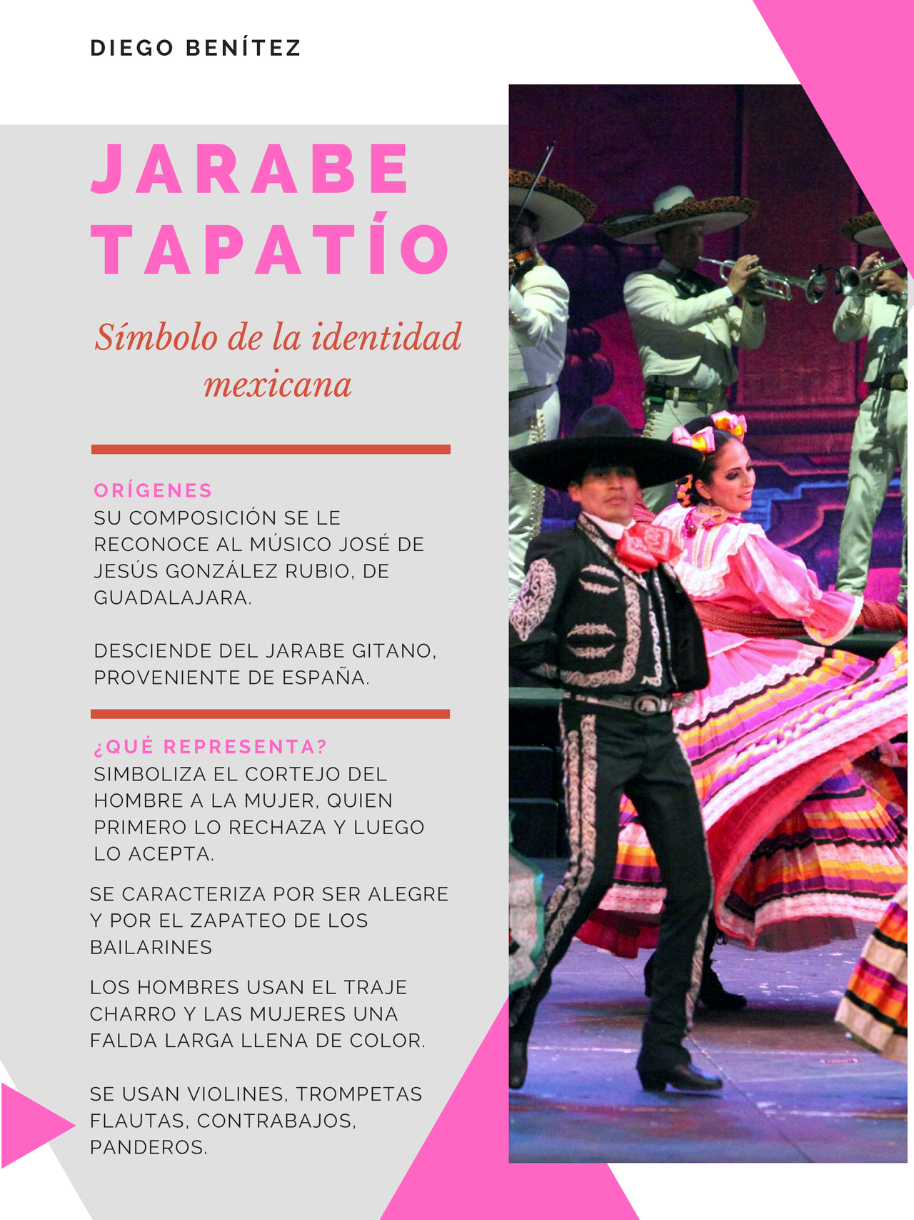 Poster acerca del Jarabe Tapatío. Representación cultural - Docsity