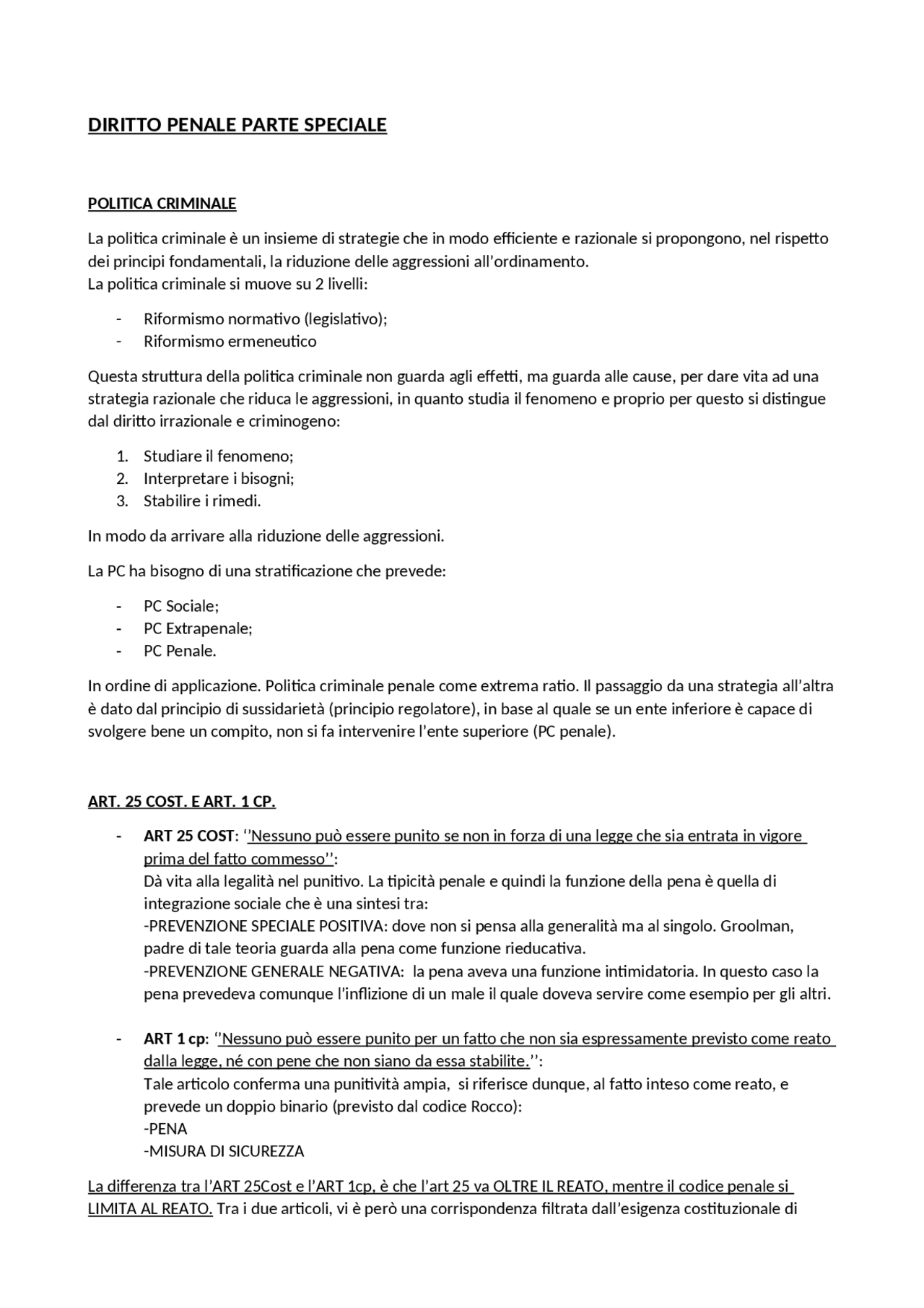 Dispense Diritto Penale Parte Speciale Docsity