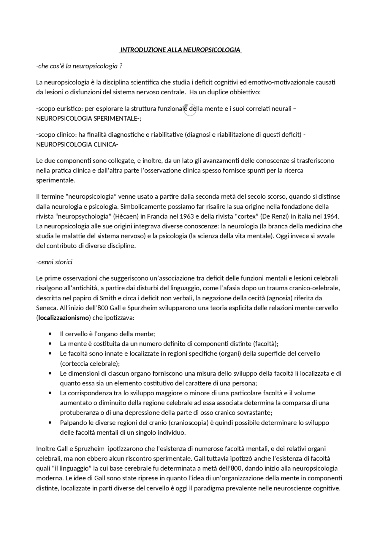 Neuropsicologia Clinica Docsity
