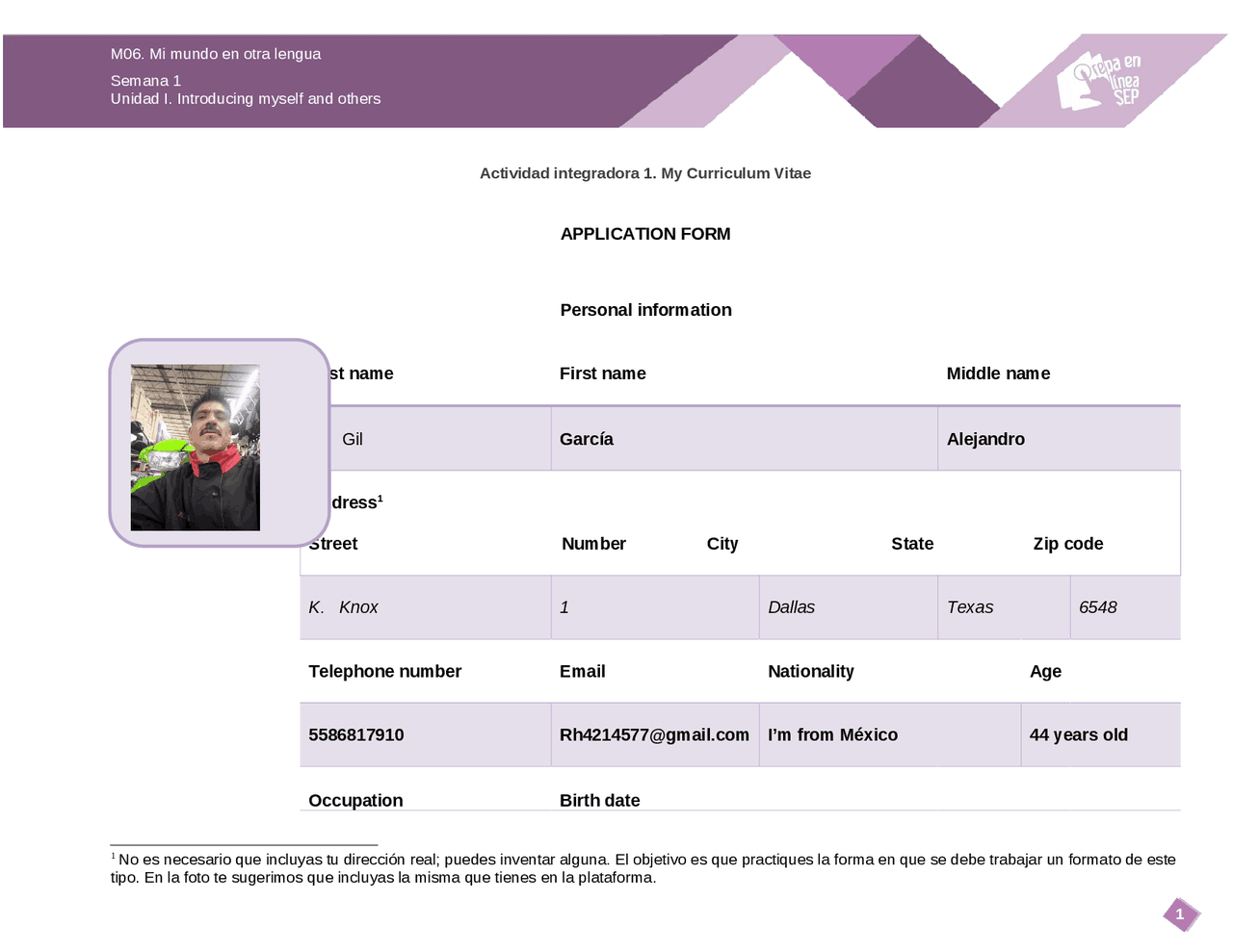 Actividad Integradora 1 Módulo 6 Ejercicios De Inglés Docsity