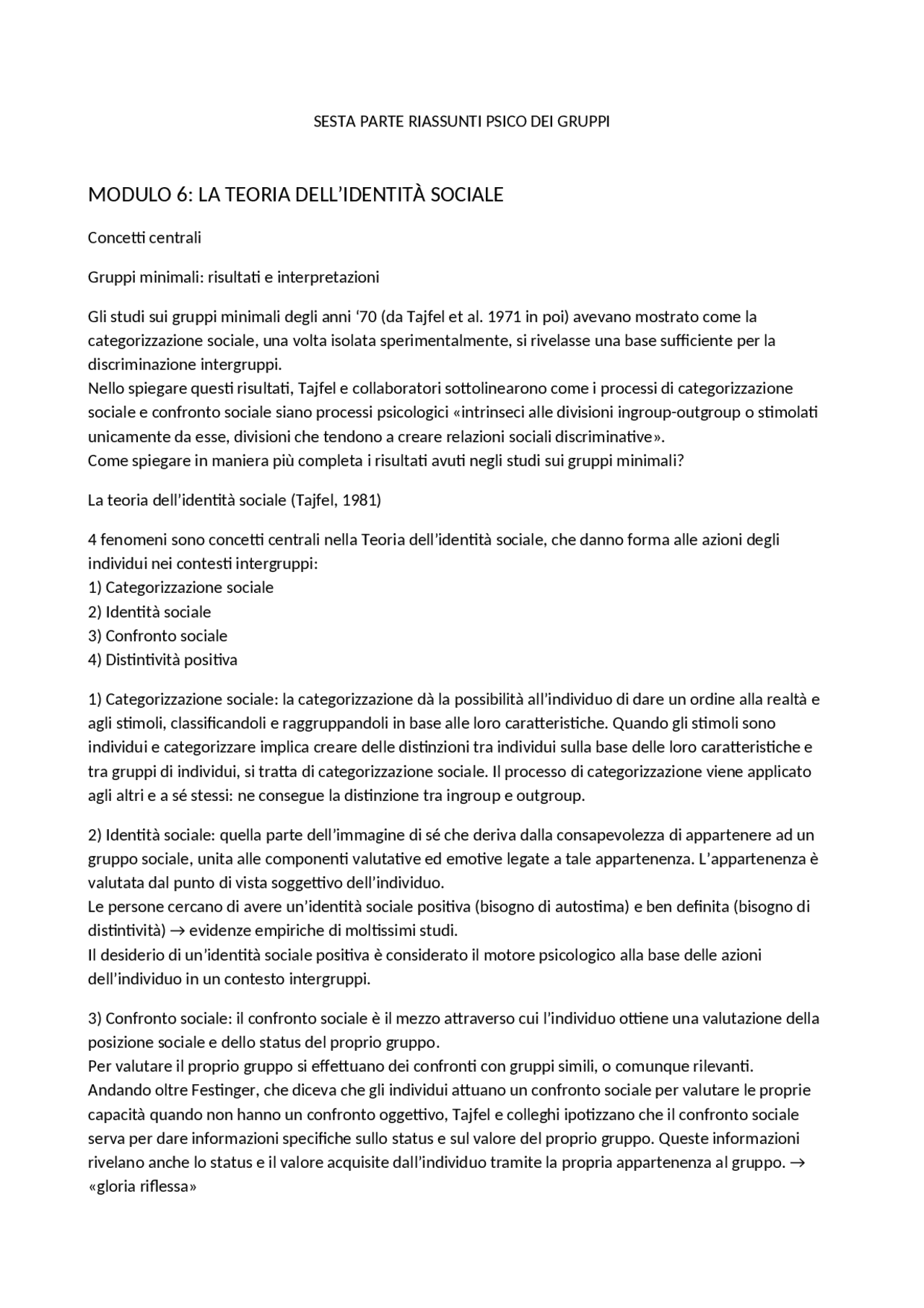 Sesta Parte Riassunti Psico Dei Gruppi Docsity