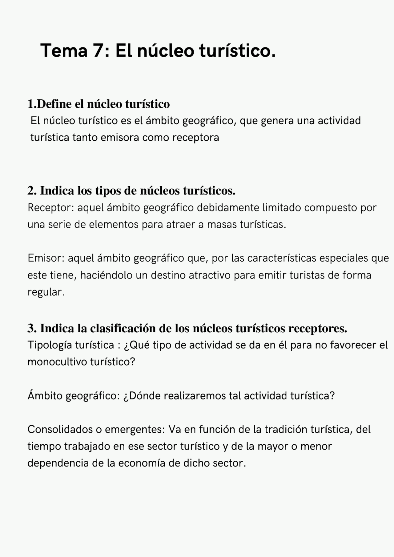 El núcleo turístico | Diapositivas de Turismo | Docsity