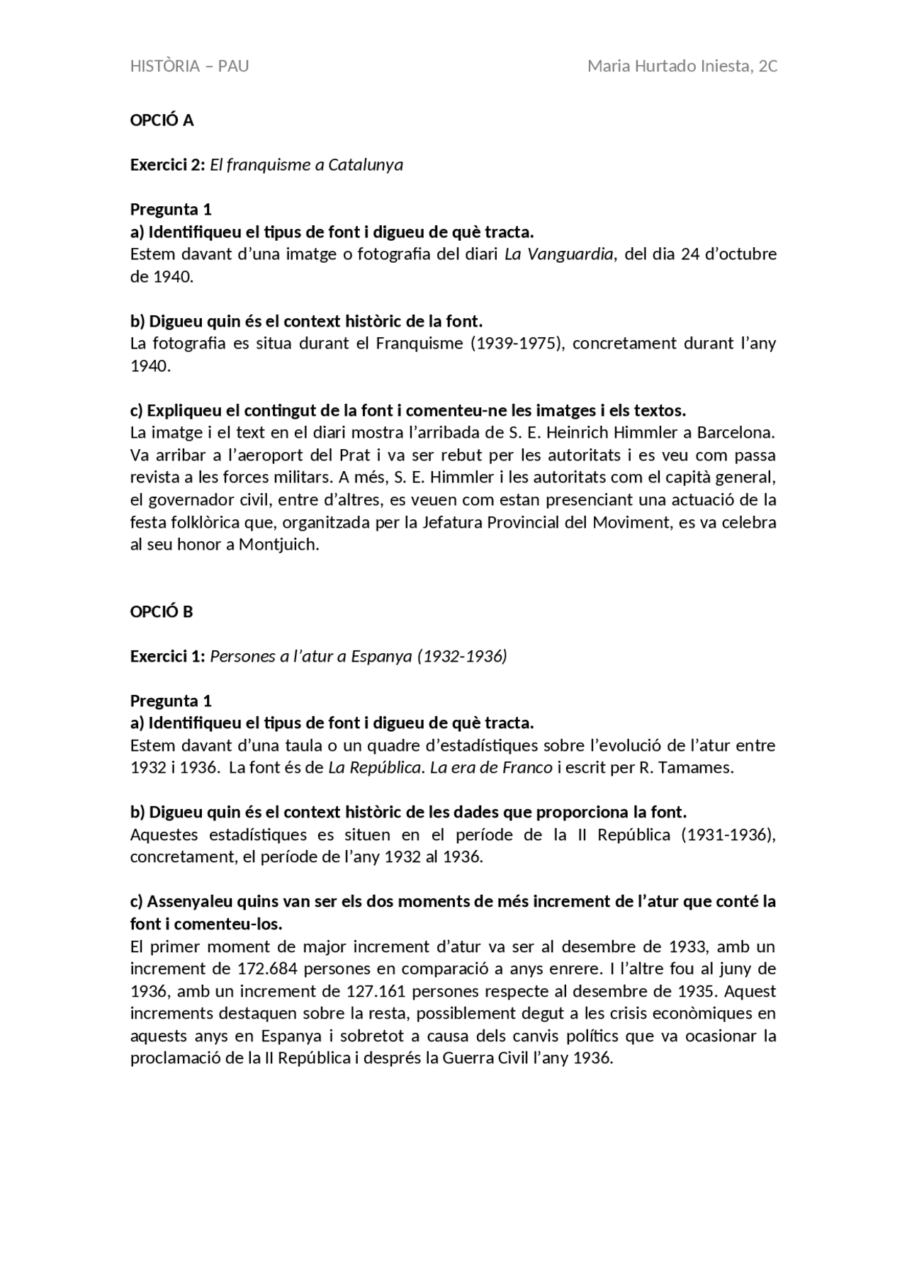 Historia De España Ejercicios Pau Docsity