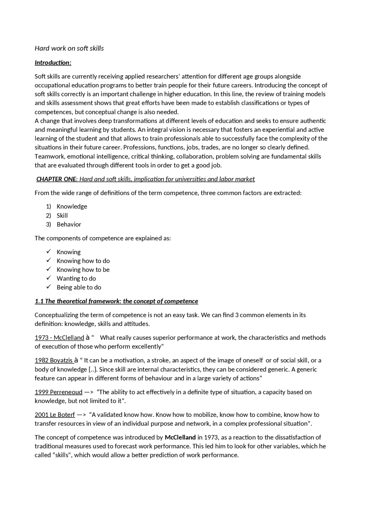 Hard work on Soft skills, teaching and learning ways to be happy - Docsity