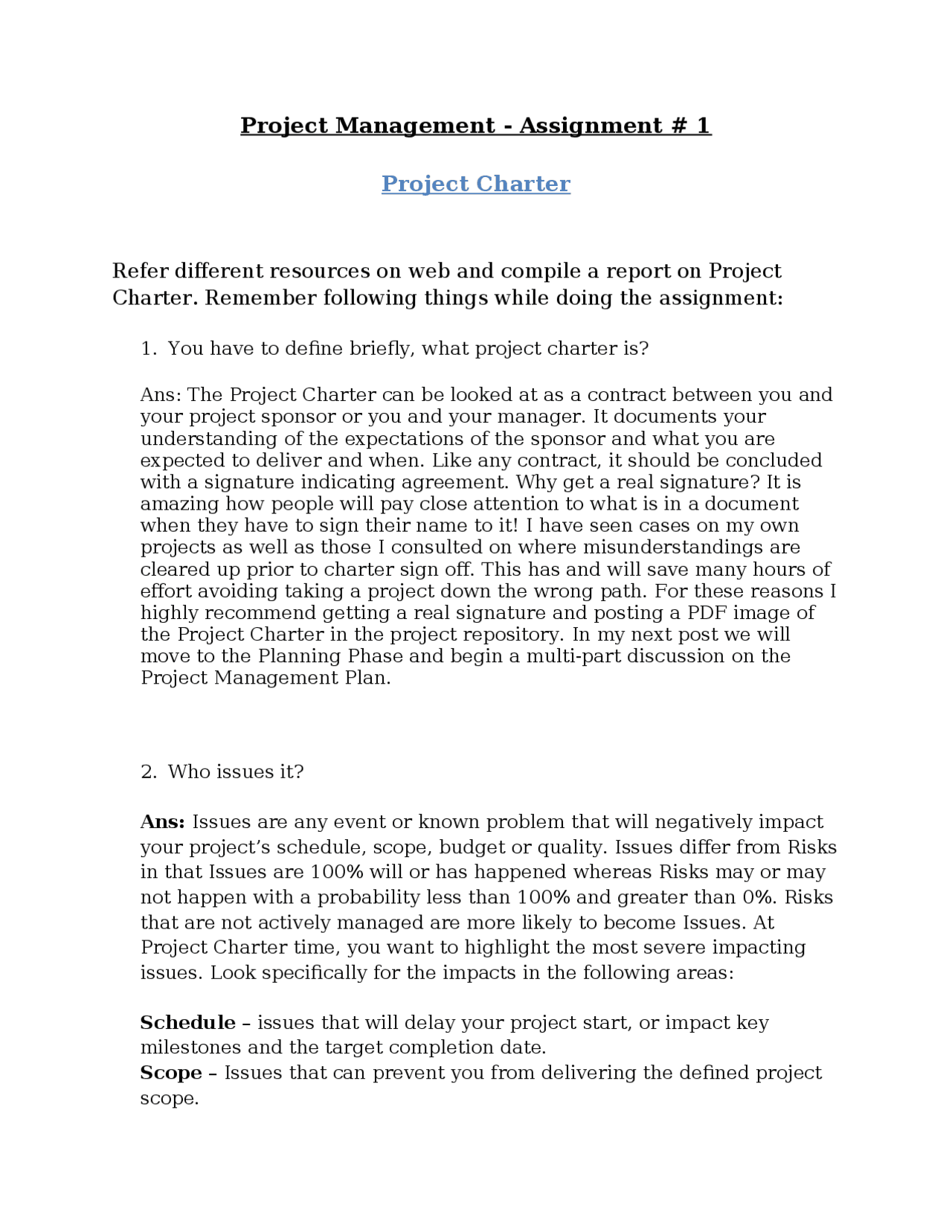 Project Charter: A Comprehensive Guide for Project Management - Prof ...
