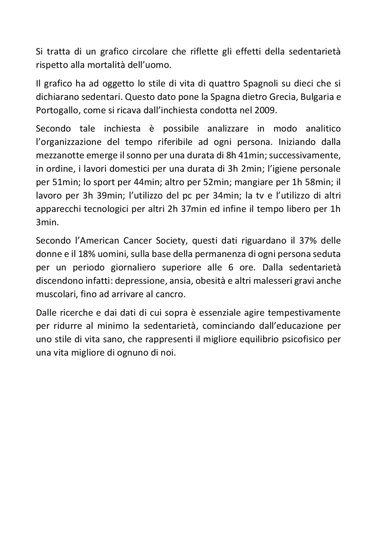 Analisi del grafico tratta da un compito - Docsity