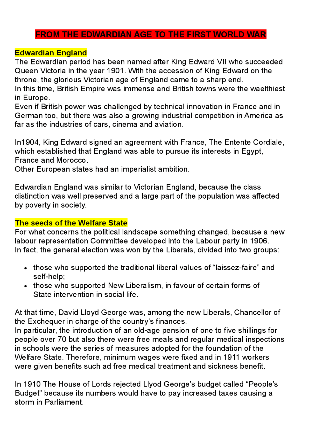 The Modern Age -English Literature - Docsity