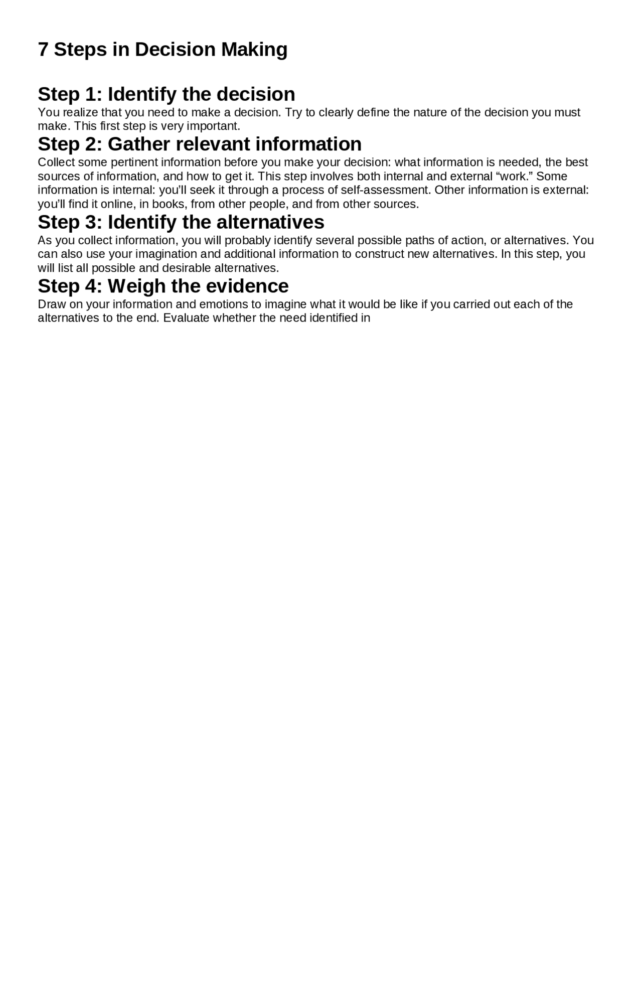 7 Steps In Decision Making Lecture Notes Business Ethics Docsity