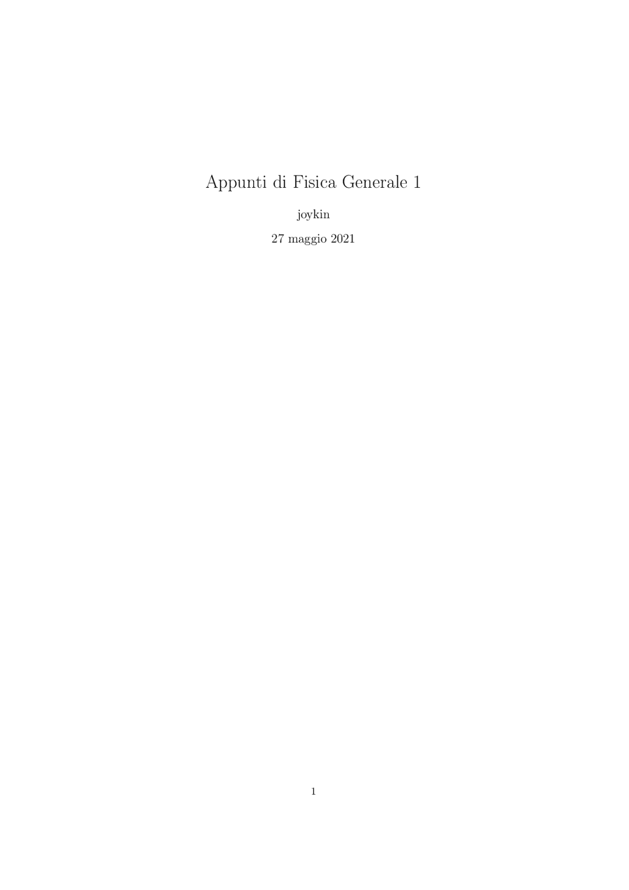 Appunti Di Fisica Generale 1 Docsity
