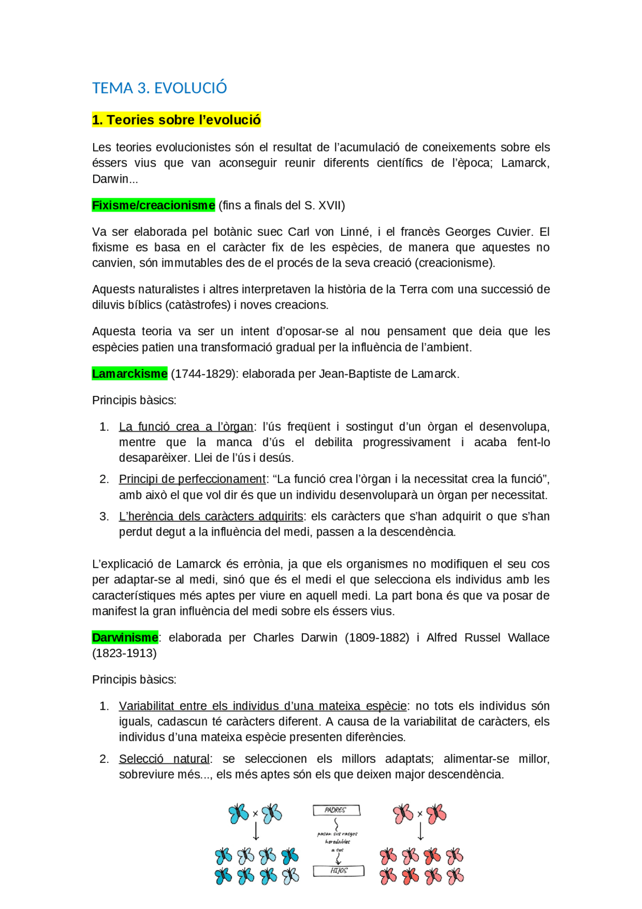 Evolución biologia pau - Docsity