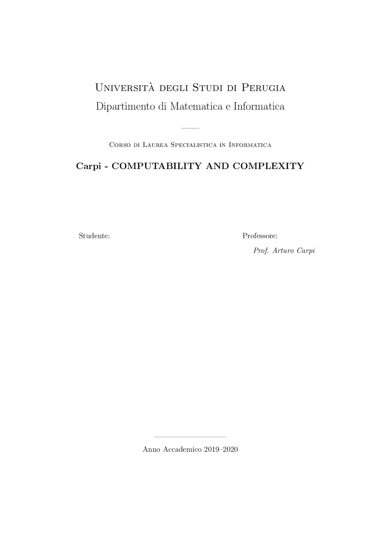 Computability And Complexity Docsity