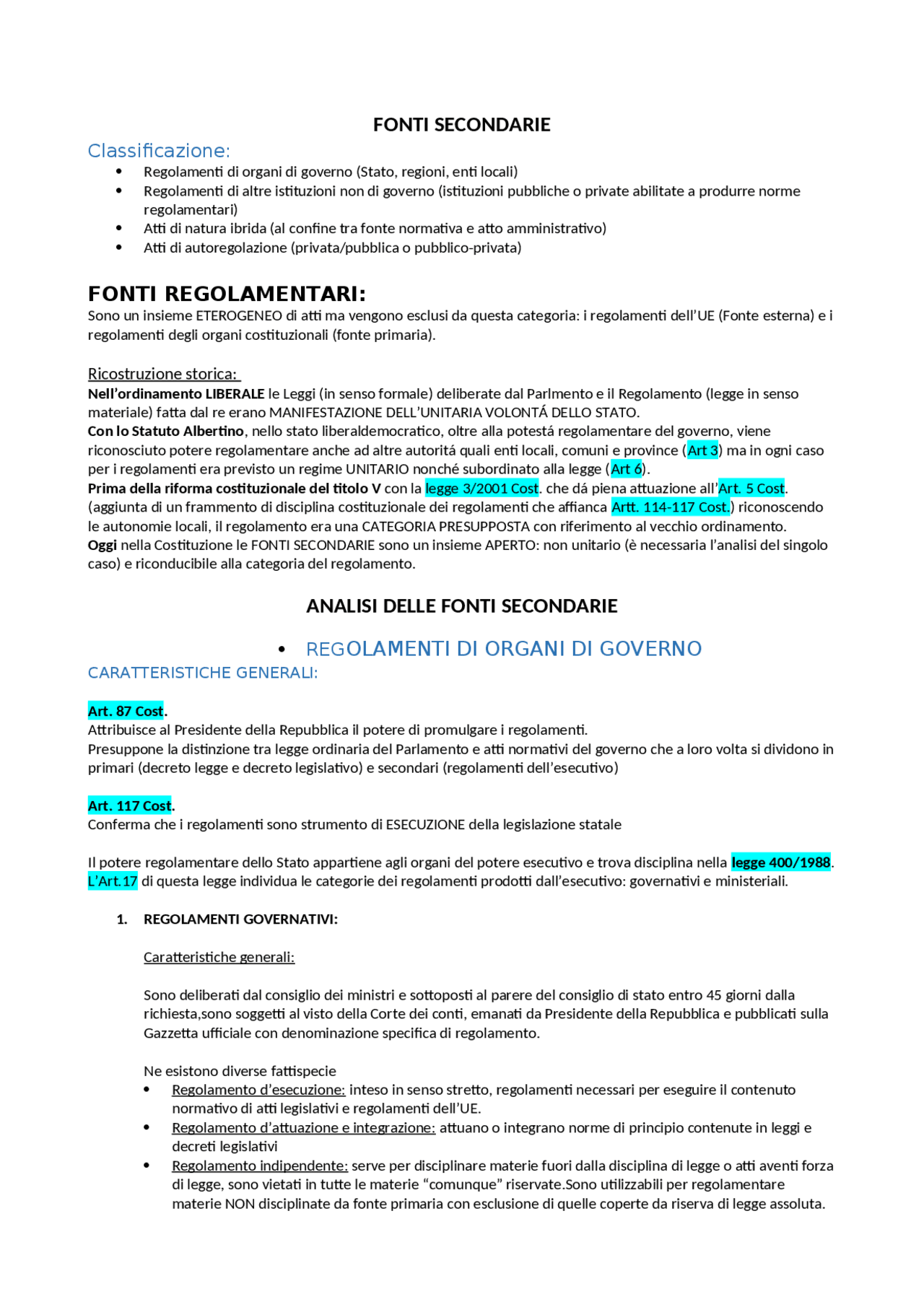 Le Fonti Secondarie Docsity