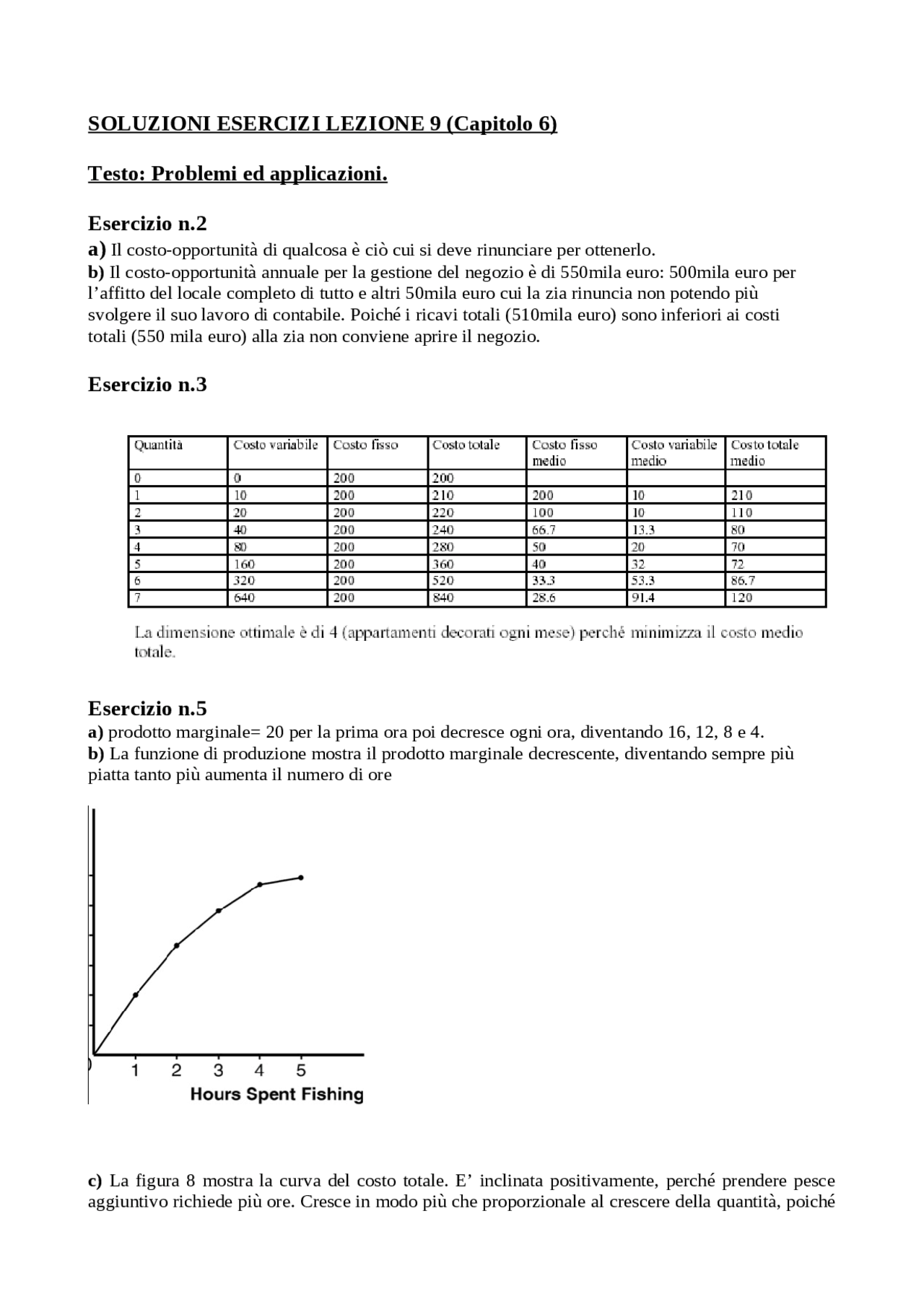 SOLUZIONI ESERCIZI LEZIONE 10 e 11 - Docsity