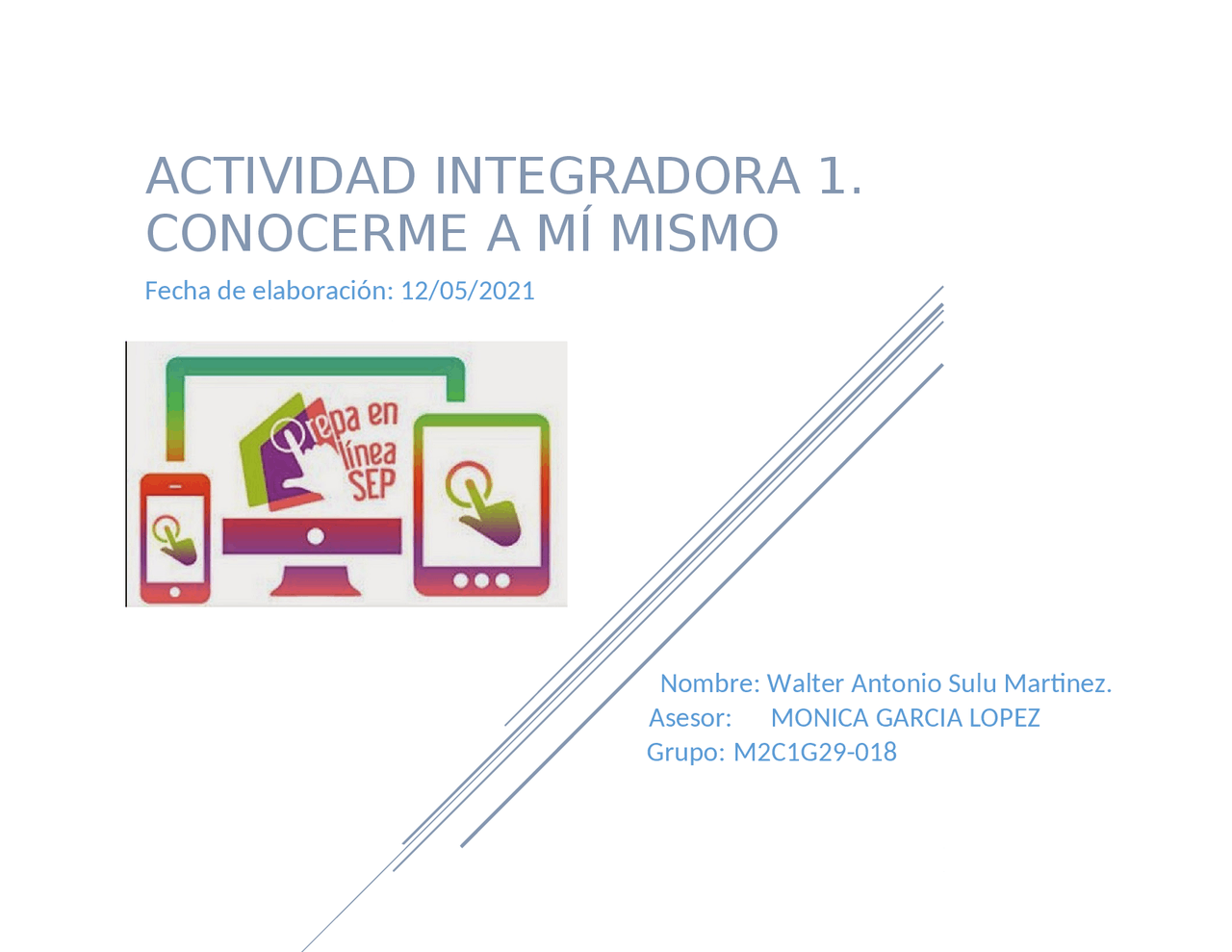 Actividad Integradora 1 Conocerme A Mí Mismo Docsity