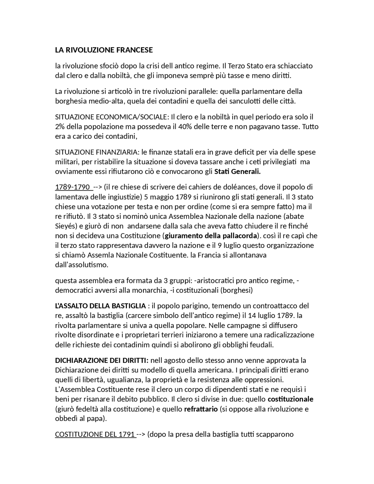Rivoluzione Francese Docsity