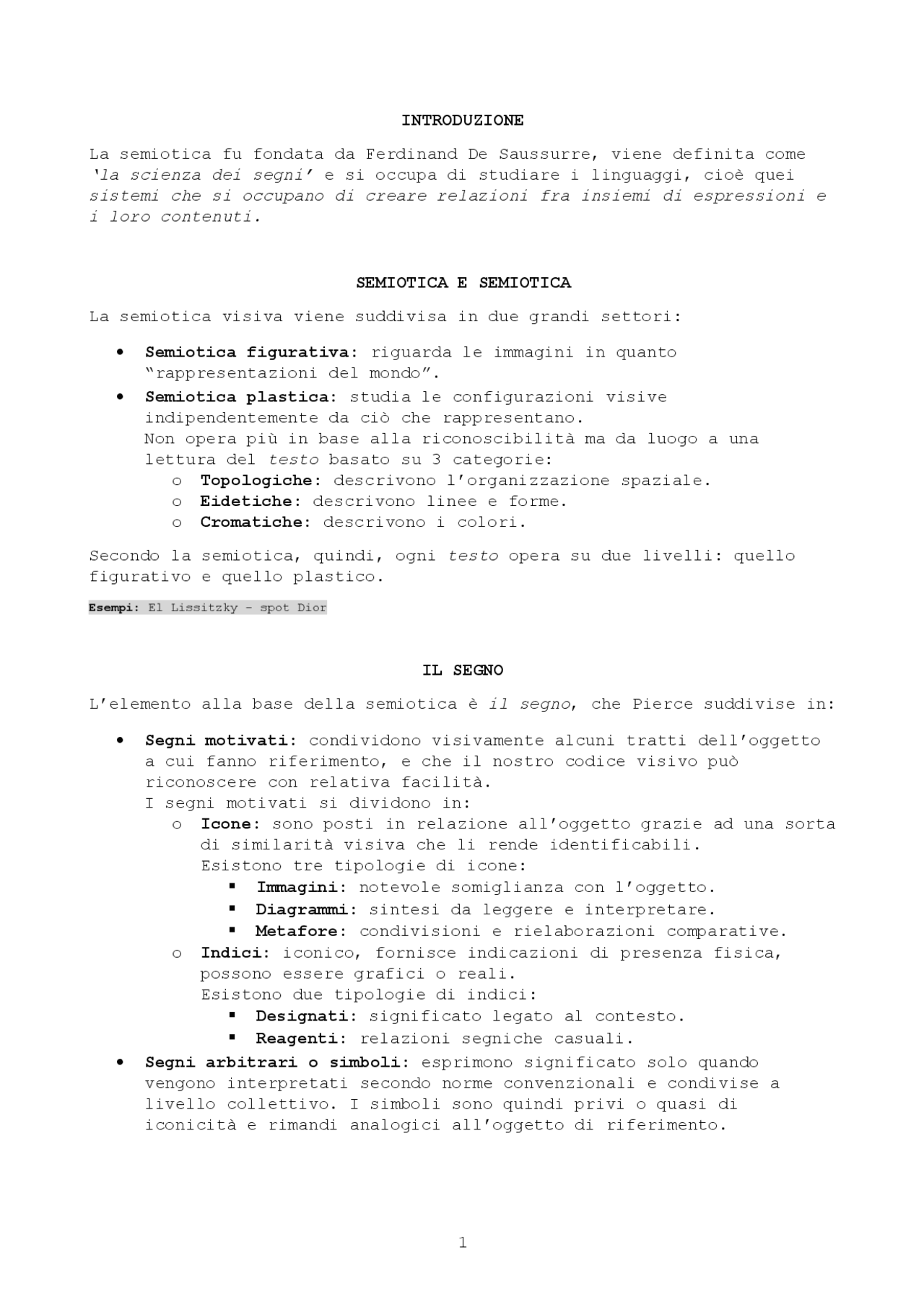 Appunti Di Semiotica Docsity
