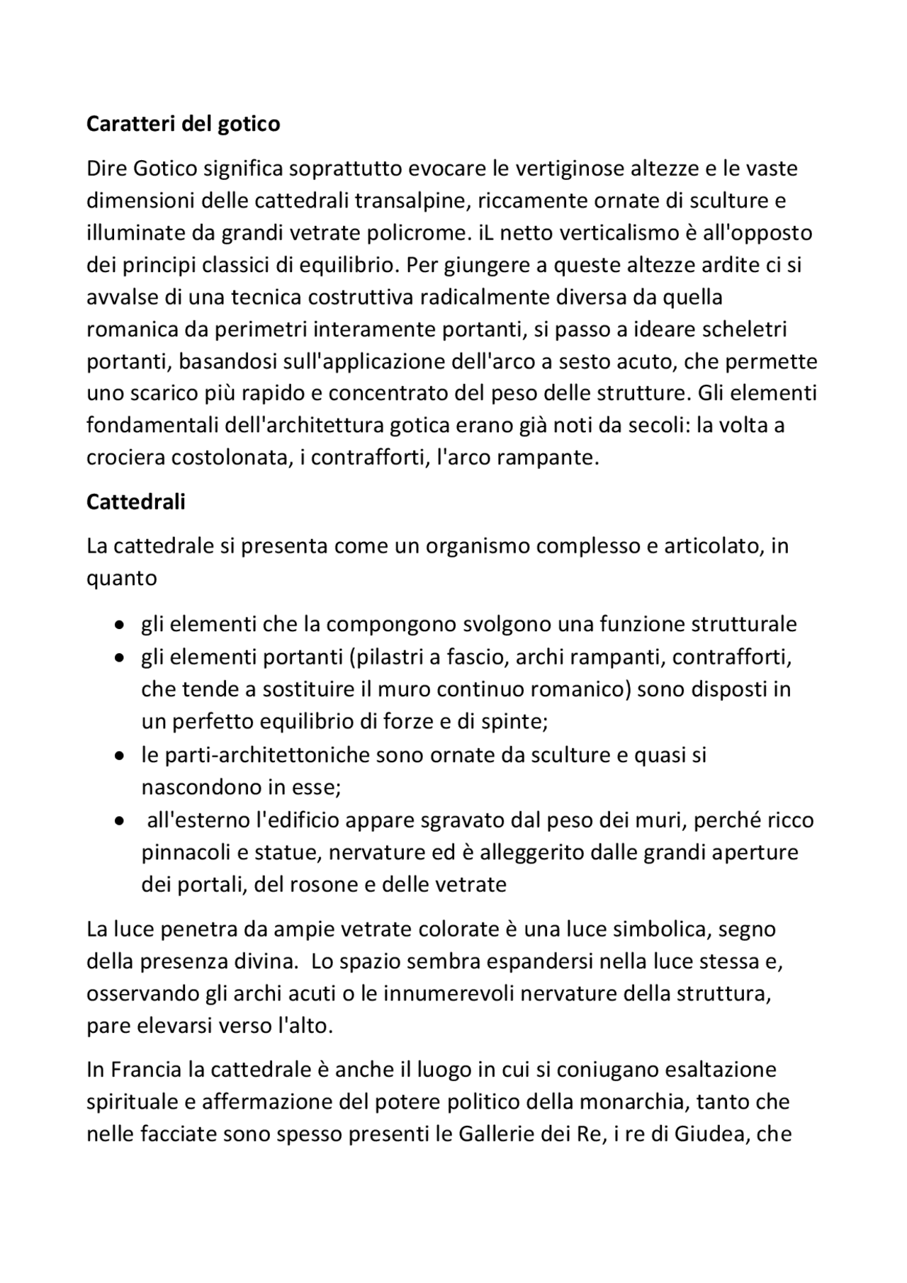 ARTE GOTICO E CHIESE - Docsity