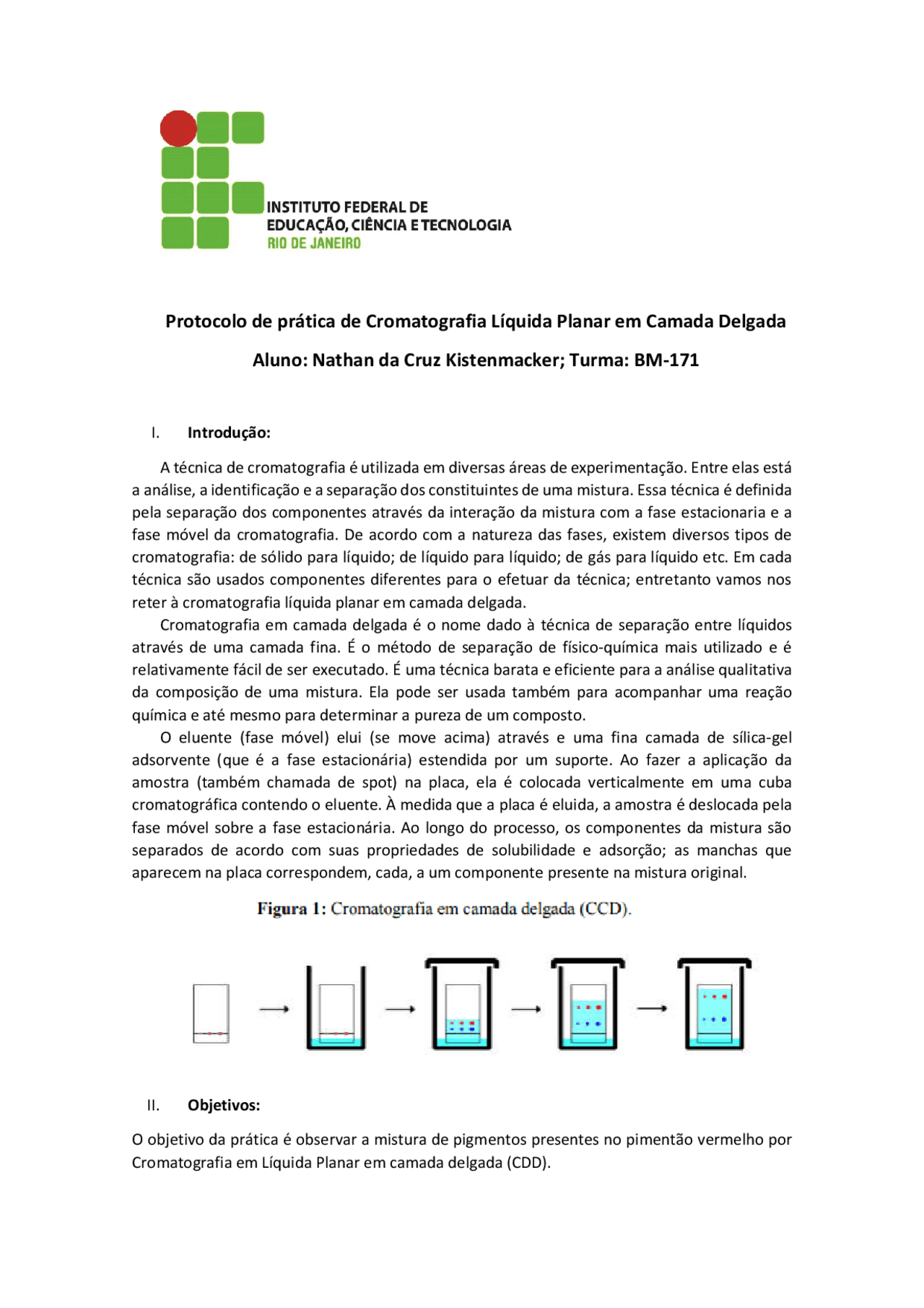 Protocolo De Cromatografia Líquida Planar Em Camada Delgada Docsity
