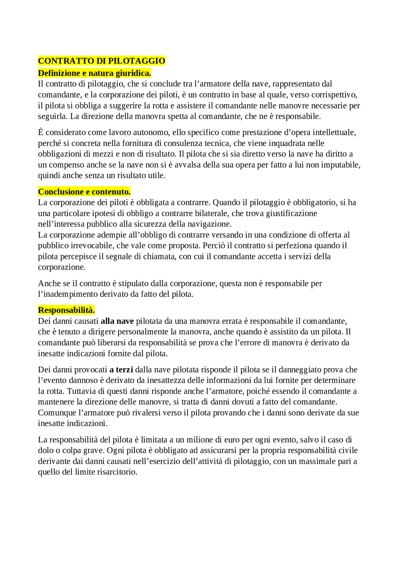 Cap 15 Breviario Diritto Della Navigazione Tullio Docsity